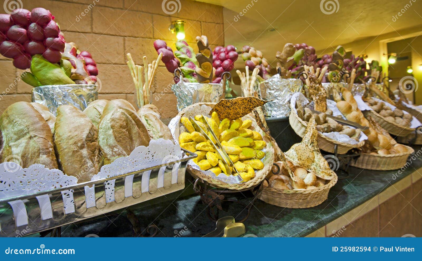 Bread Display at a Hotel Buffet Stock Photo - Image of buffet ...