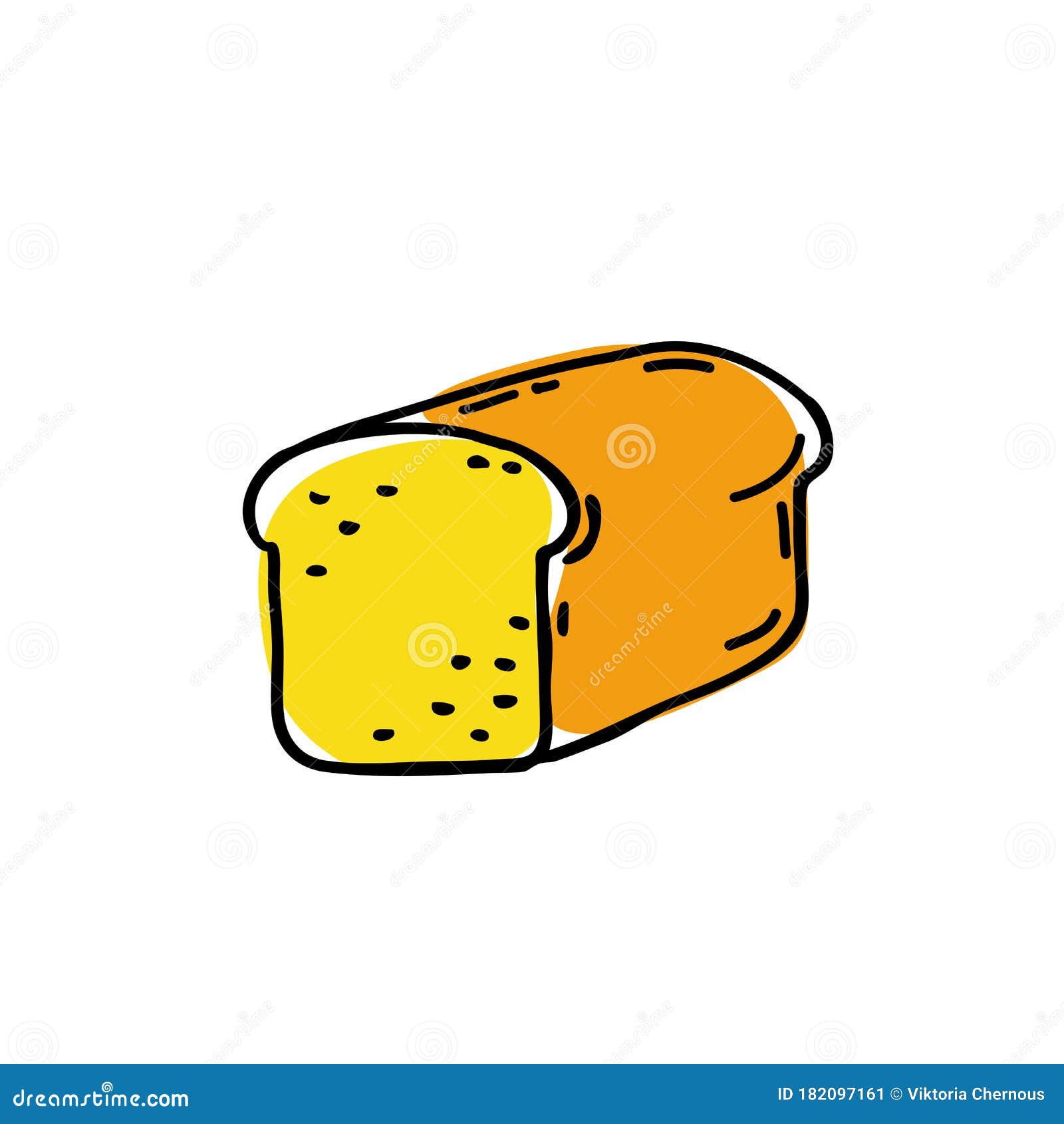 Bread doodle icon stock illustration. Illustration of organic - 182097161