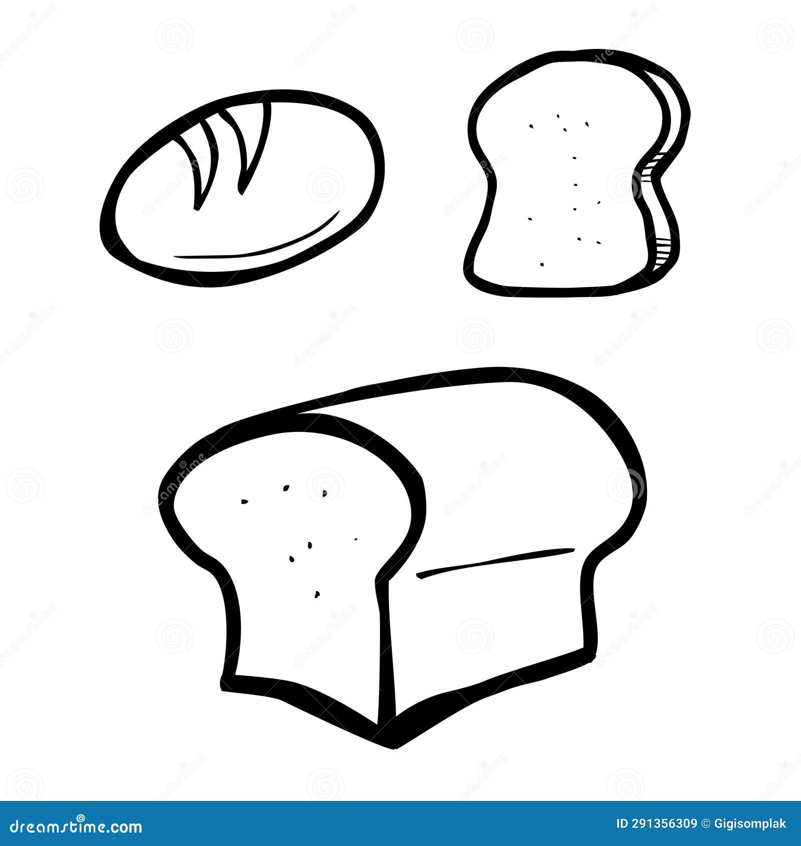 Bread, Doodle Hand Draw Sketch, Simple Hand Draw Sketch Stock Vector ...