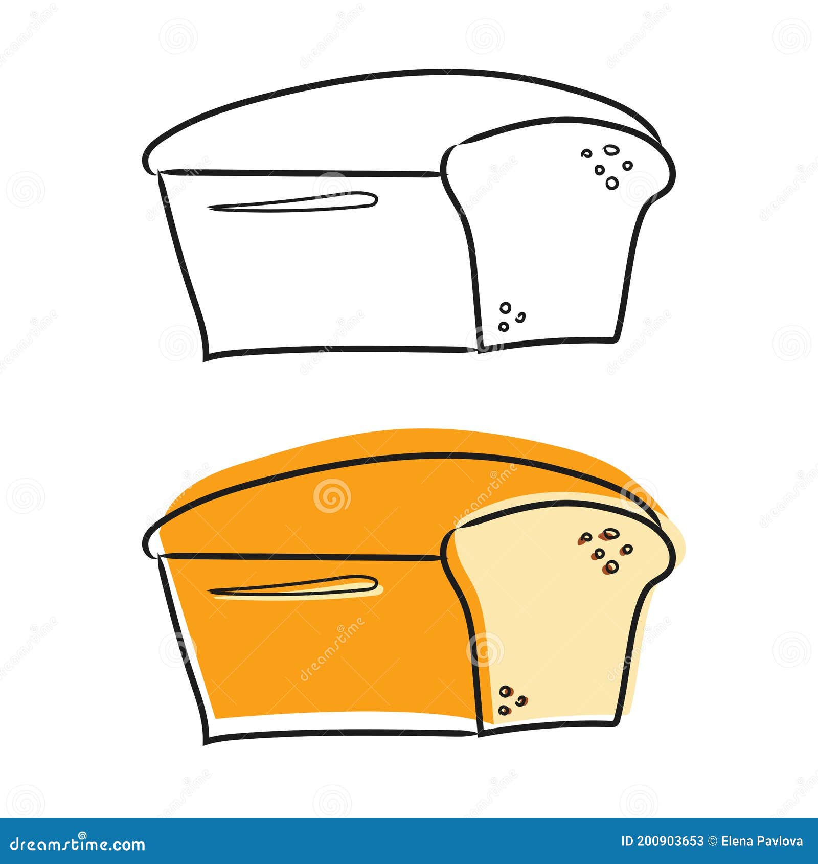 Bread Doodle. Vector Hand Drawn Sketch Illustration Stock Illustration ...