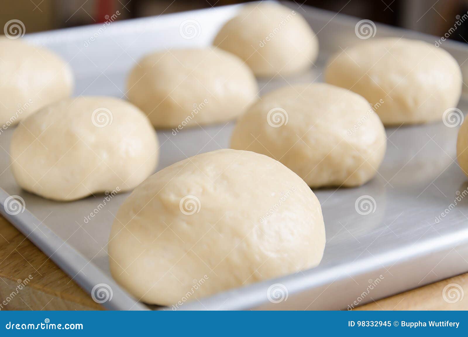 Bread Dough on Baking Tray Prepare for Bake Stock Image - Image of ...