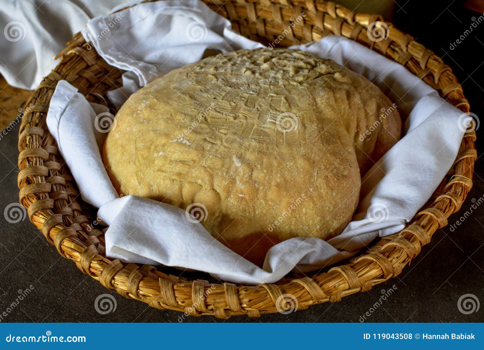 Bread Dough in a Basket stock photo. Image of white - 119043508