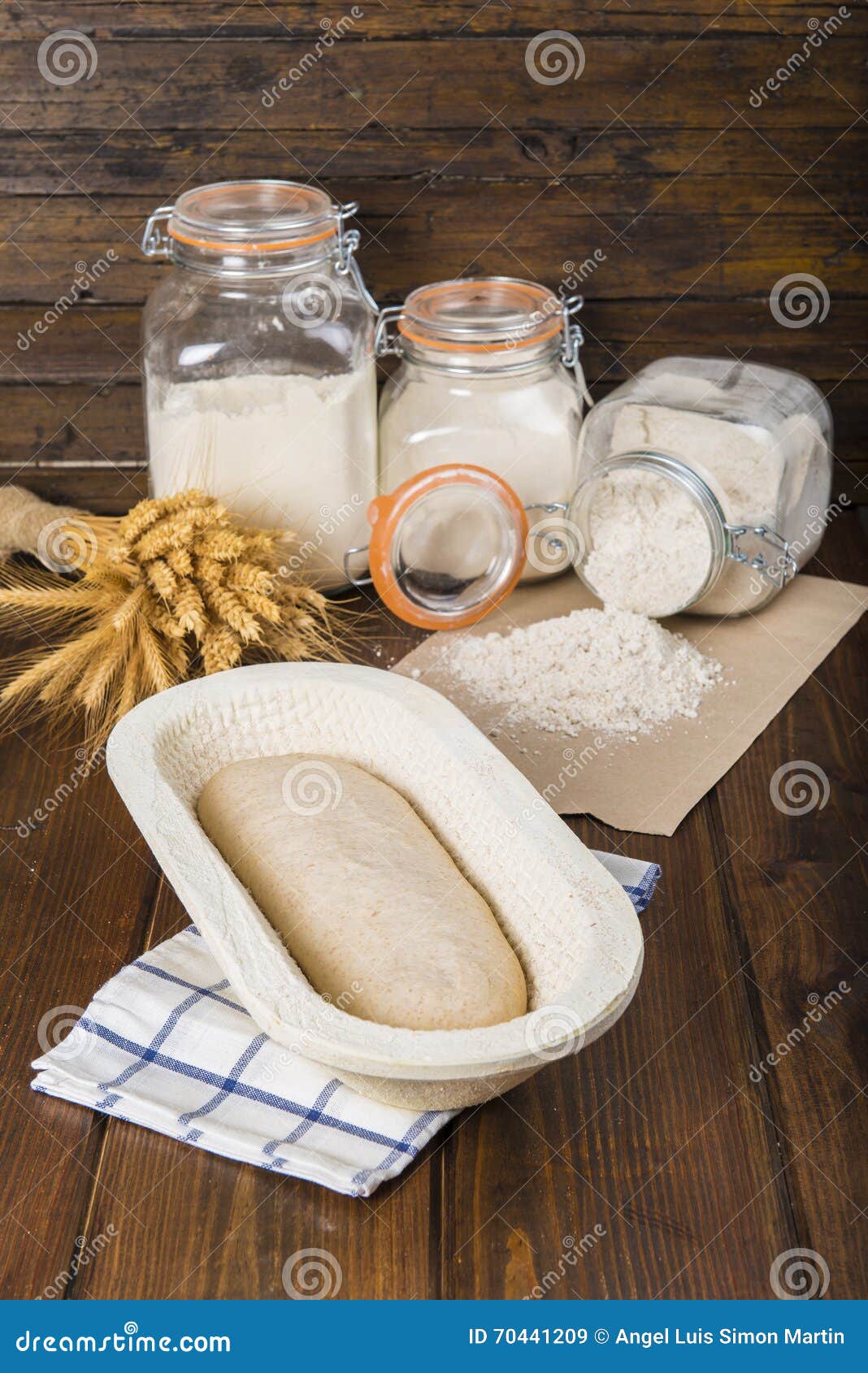 Bread Dough in the Fermentation Basket Stock Image - Image of leavened ...