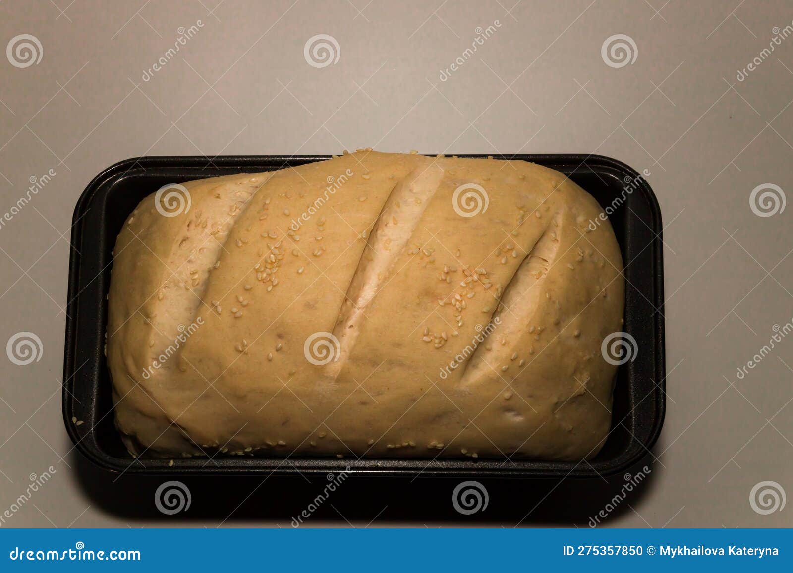 The Bread Dough Has Risen and Ready for Baking. Homemade Yeast Bread ...