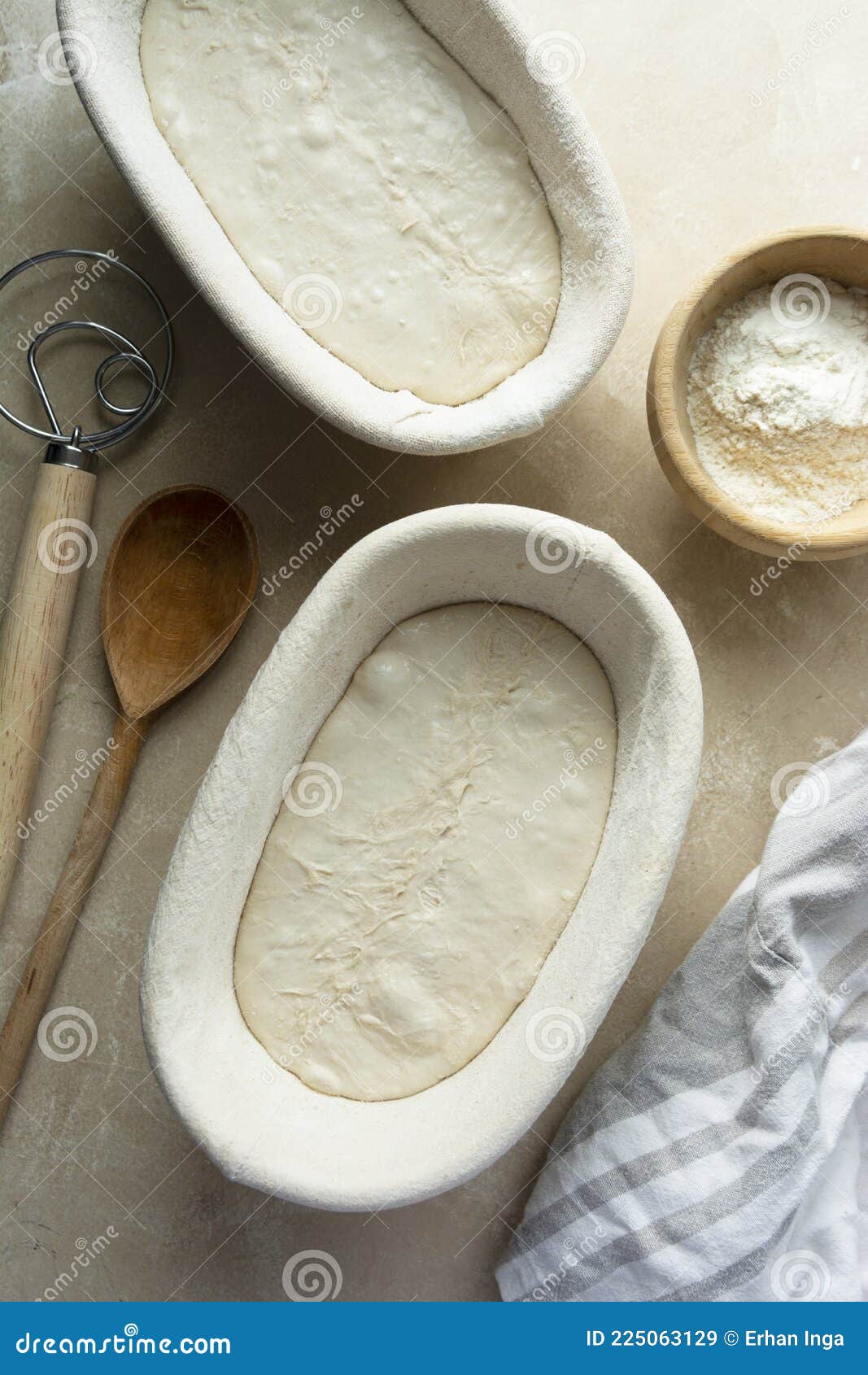 Bread Dough Ready for Baking. Home Baking, Sourdough Rustic Bread Made ...