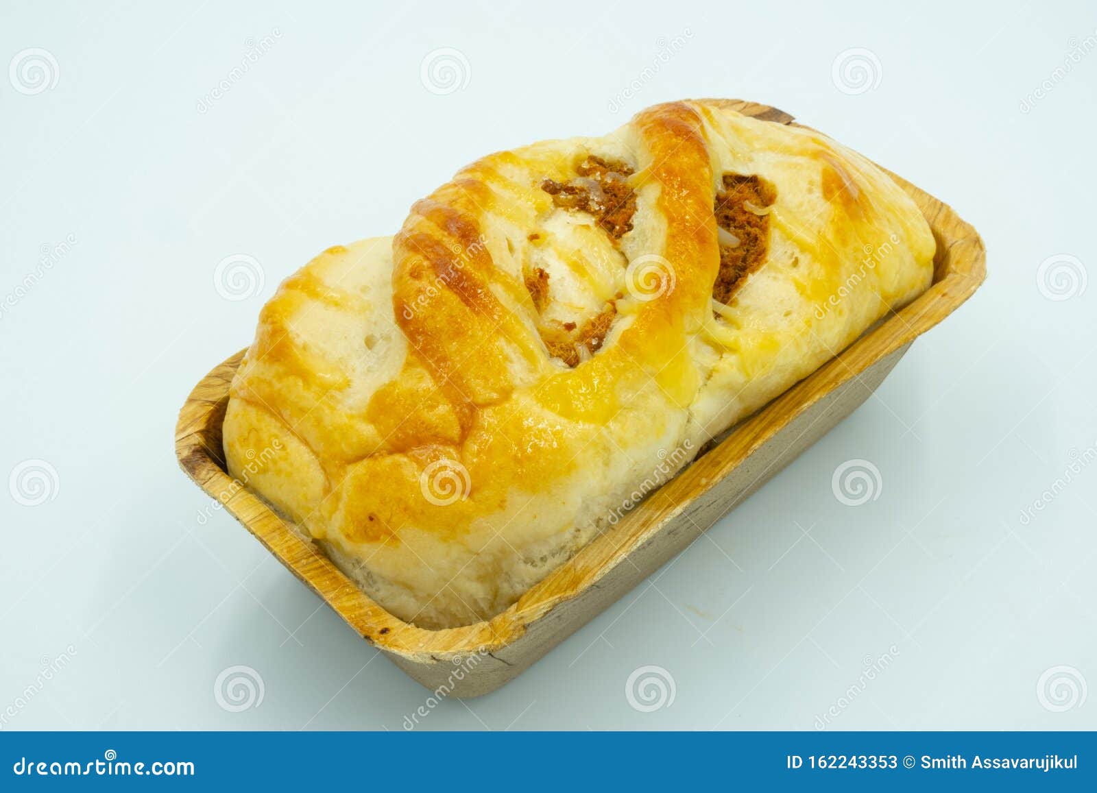 Bread with Dried Shredded Pork and Mayonnaise Isolated on White ...