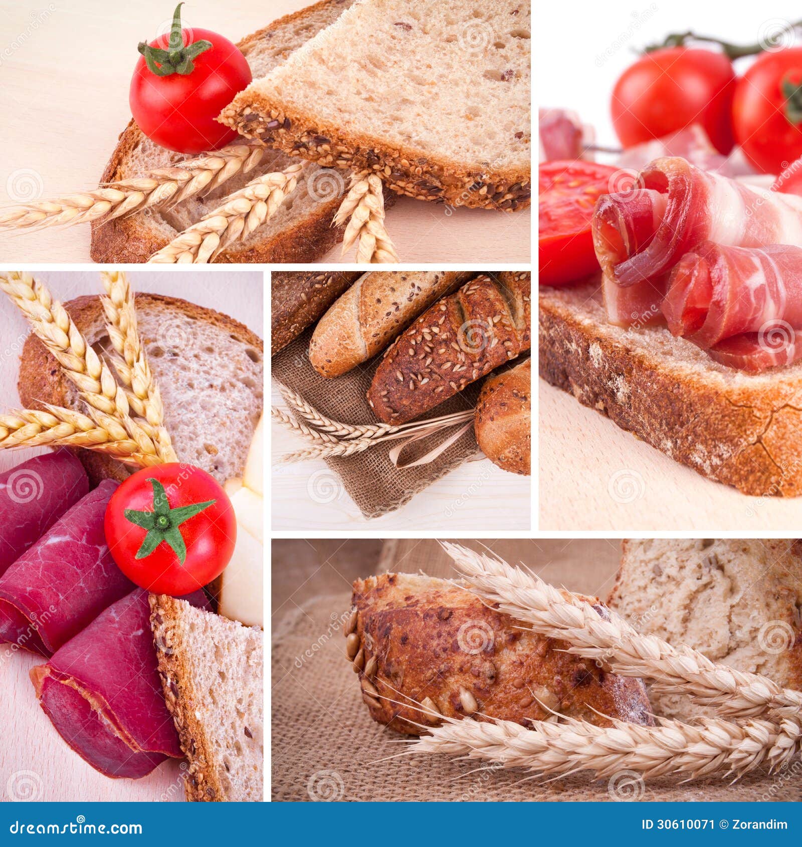 Bread and Ears of Wheat Collage Stock Image - Image of freshly, bakery ...