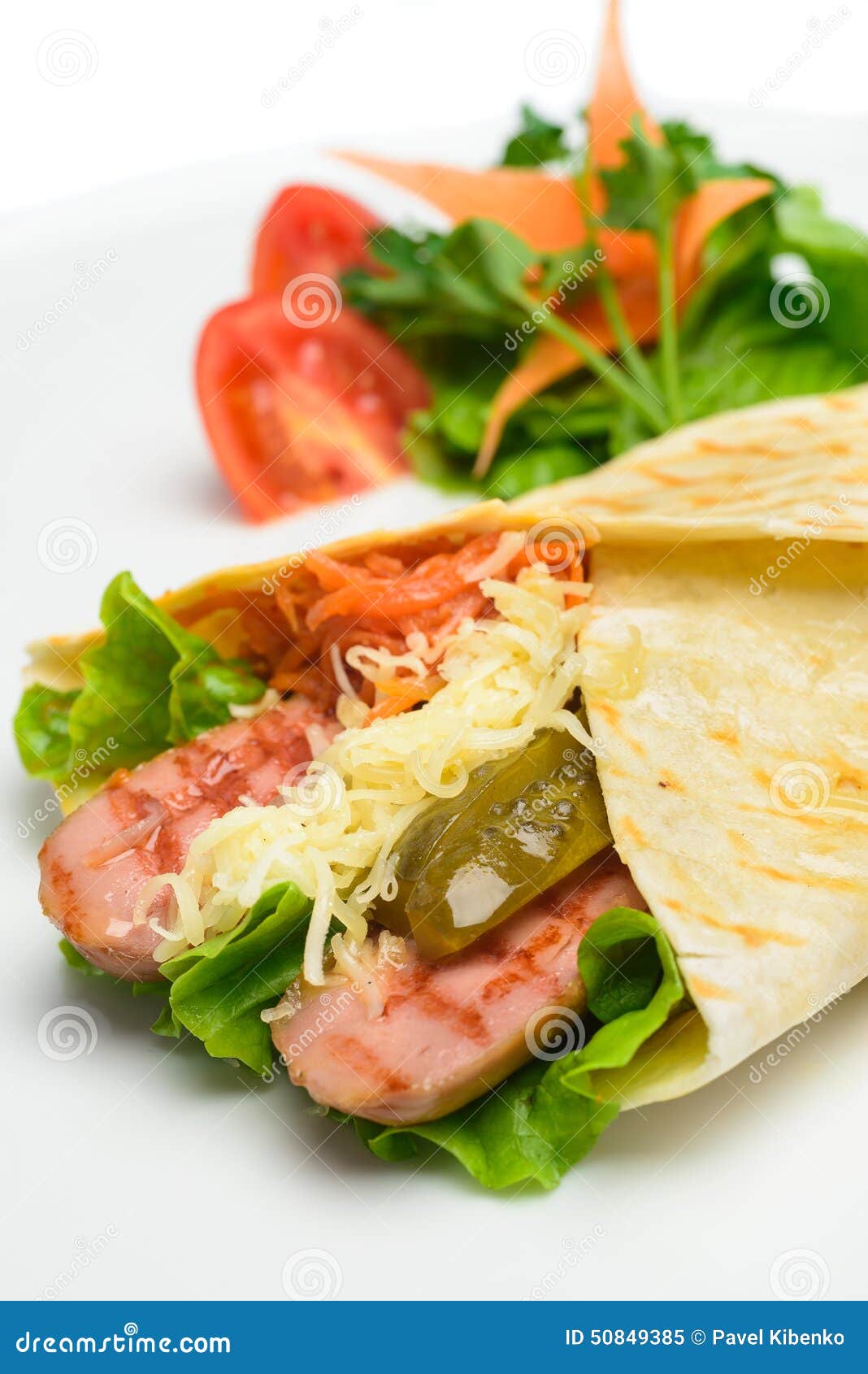 Bread Envelope with Sausages Stock Image - Image of food, object: 50849385