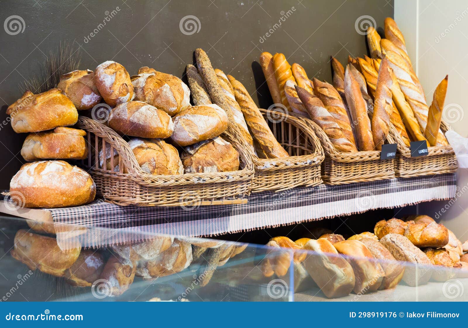 Bread in European bakery stock photo. Image of sale - 298919176