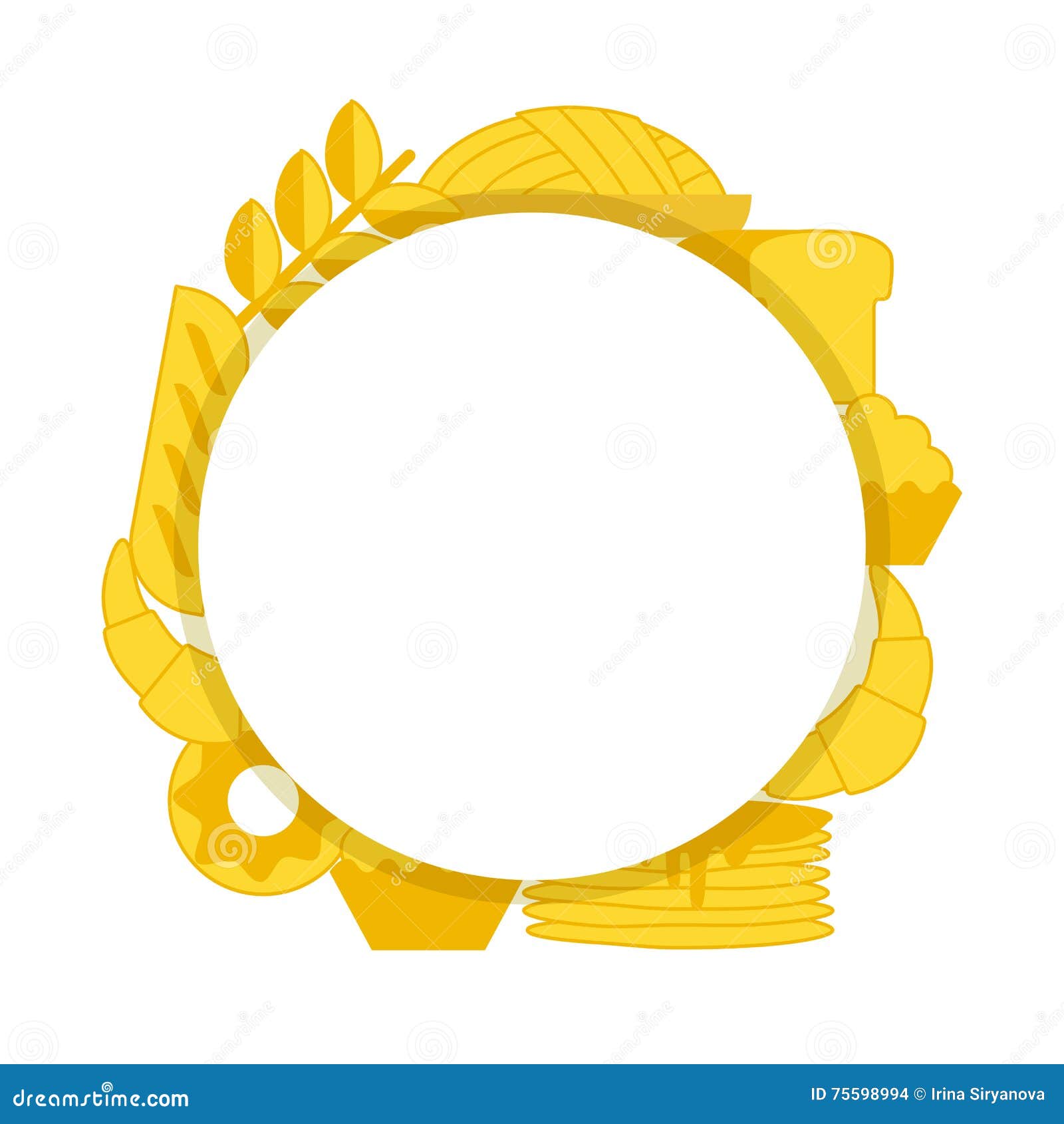 Bread Food Round Banner. Vector Illustration Stock Vector ...