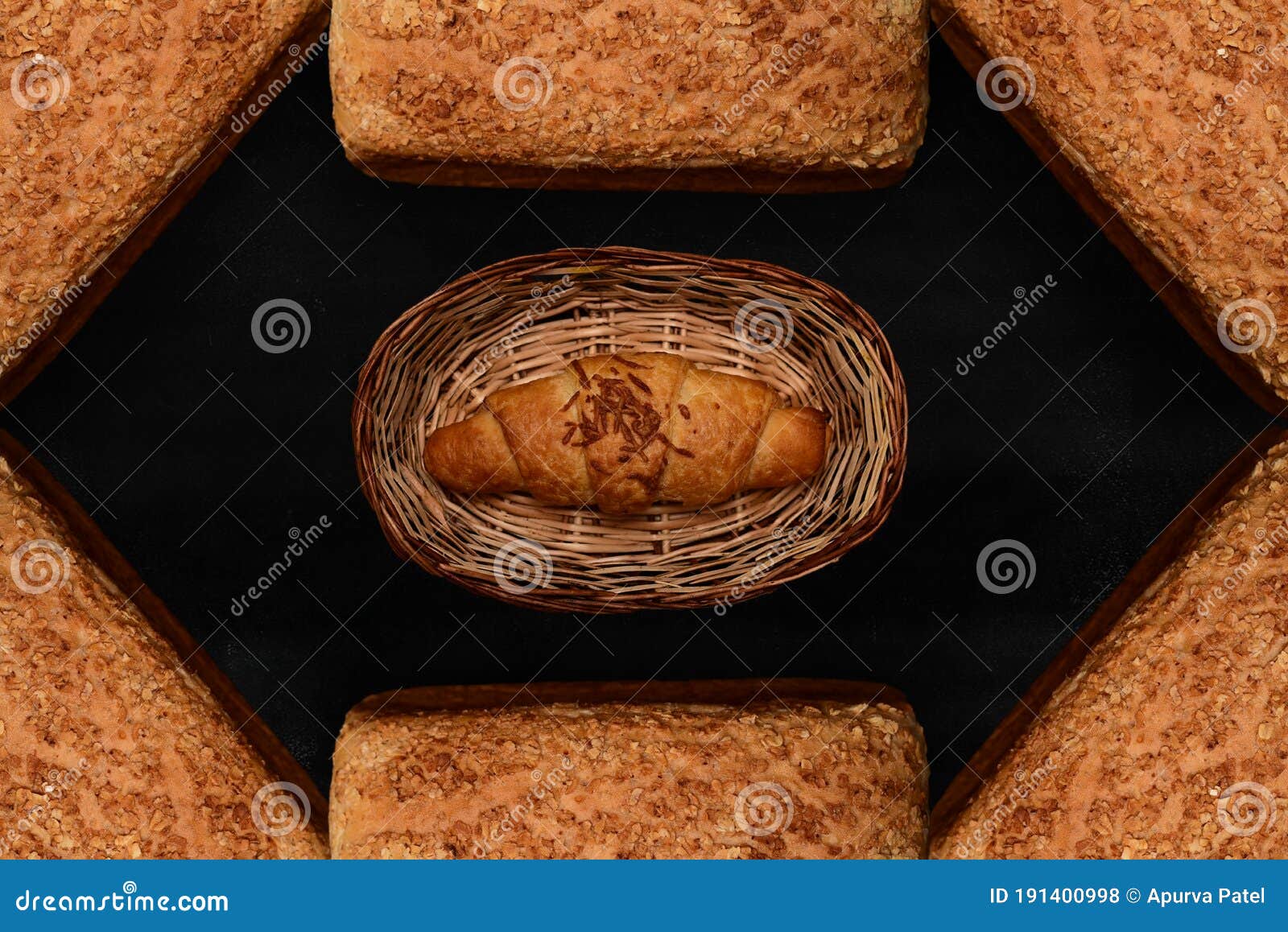 Bread Frame with Dark Rusty Background Stock Photo - Image of retro ...