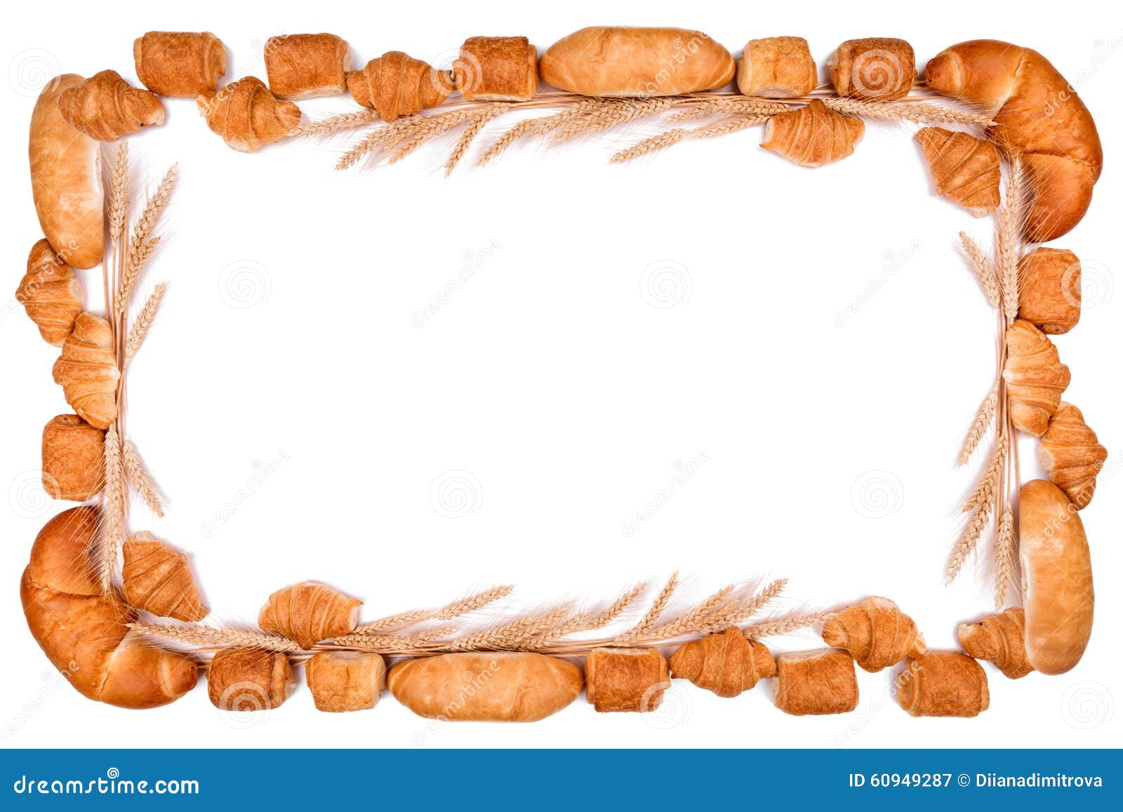 Bread frame stock image. Image of croissant, flour, closeup - 60949287
