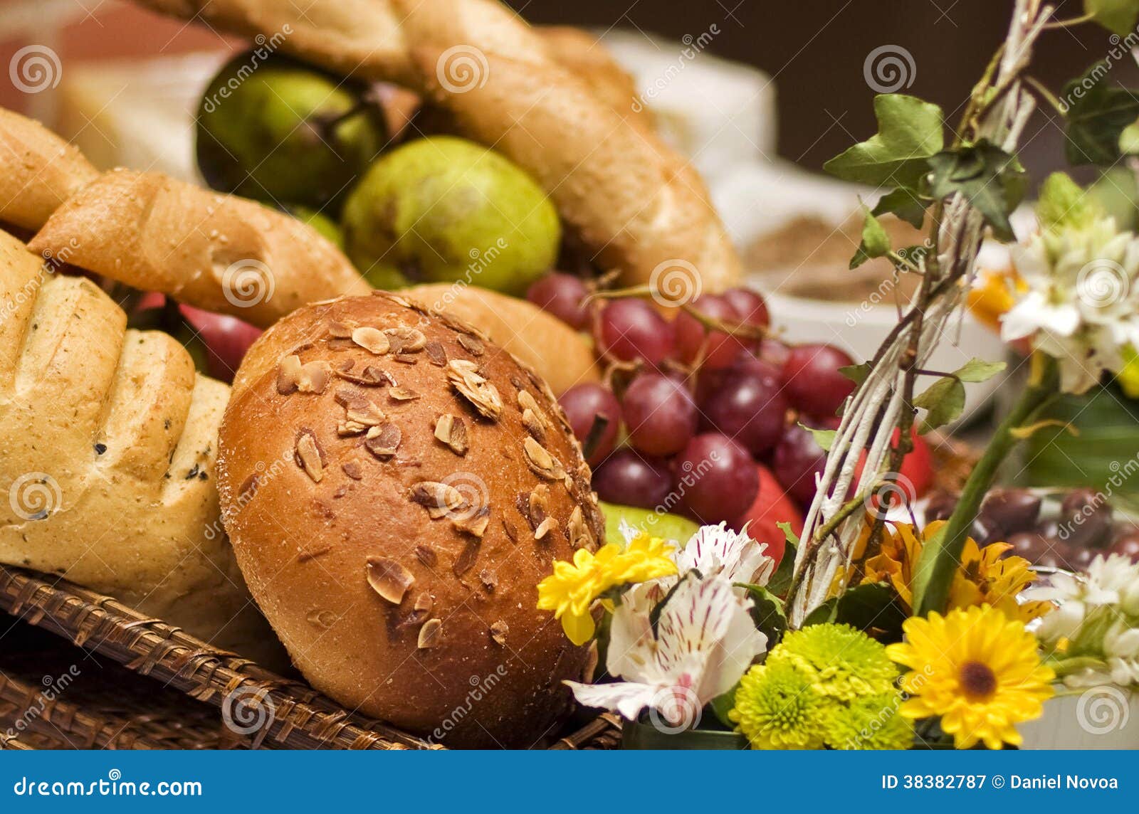 Bread and fruits stock image. Image of flour, breakfast - 38382787