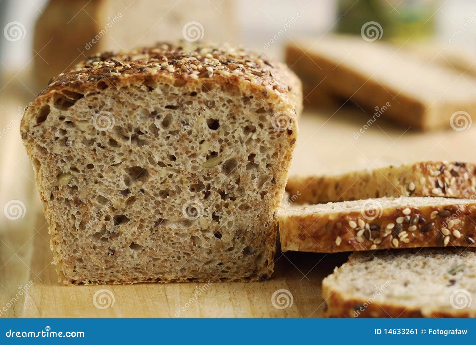 Bread with grains stock image. Image of wheat, cook, kitchen - 14633261