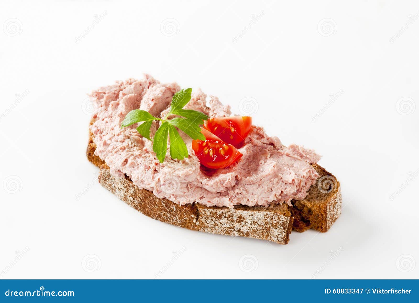 Bread and ham spread stock image. Image of meat, shot - 60833347