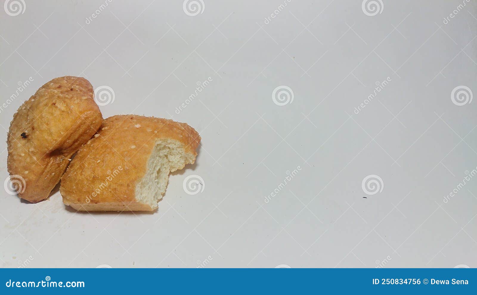 Bread that Has Been Bitten on a White Background Stock Photo - Image of ...