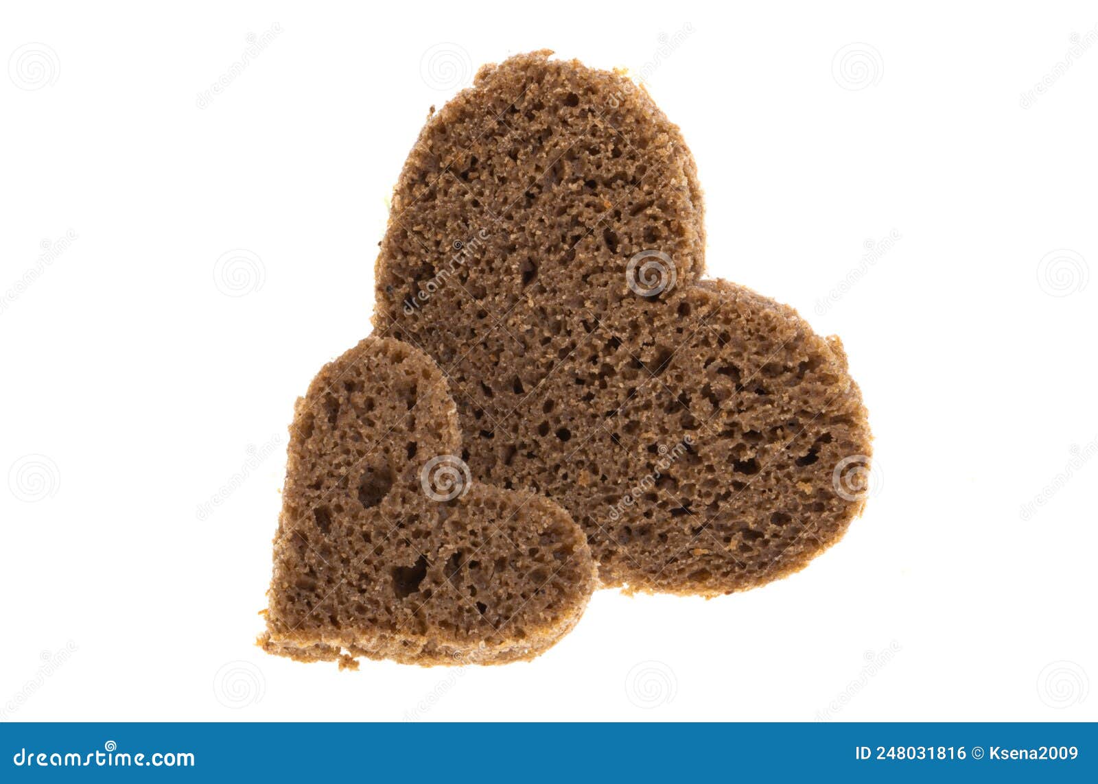 Bread heart isolated stock photo. Image of morning, snack - 248031816
