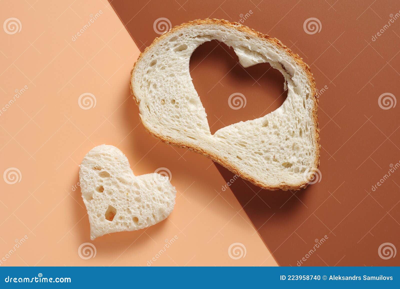 Bread with a Heart-shaped Cut Stock Photo - Image of bakery, lunch ...