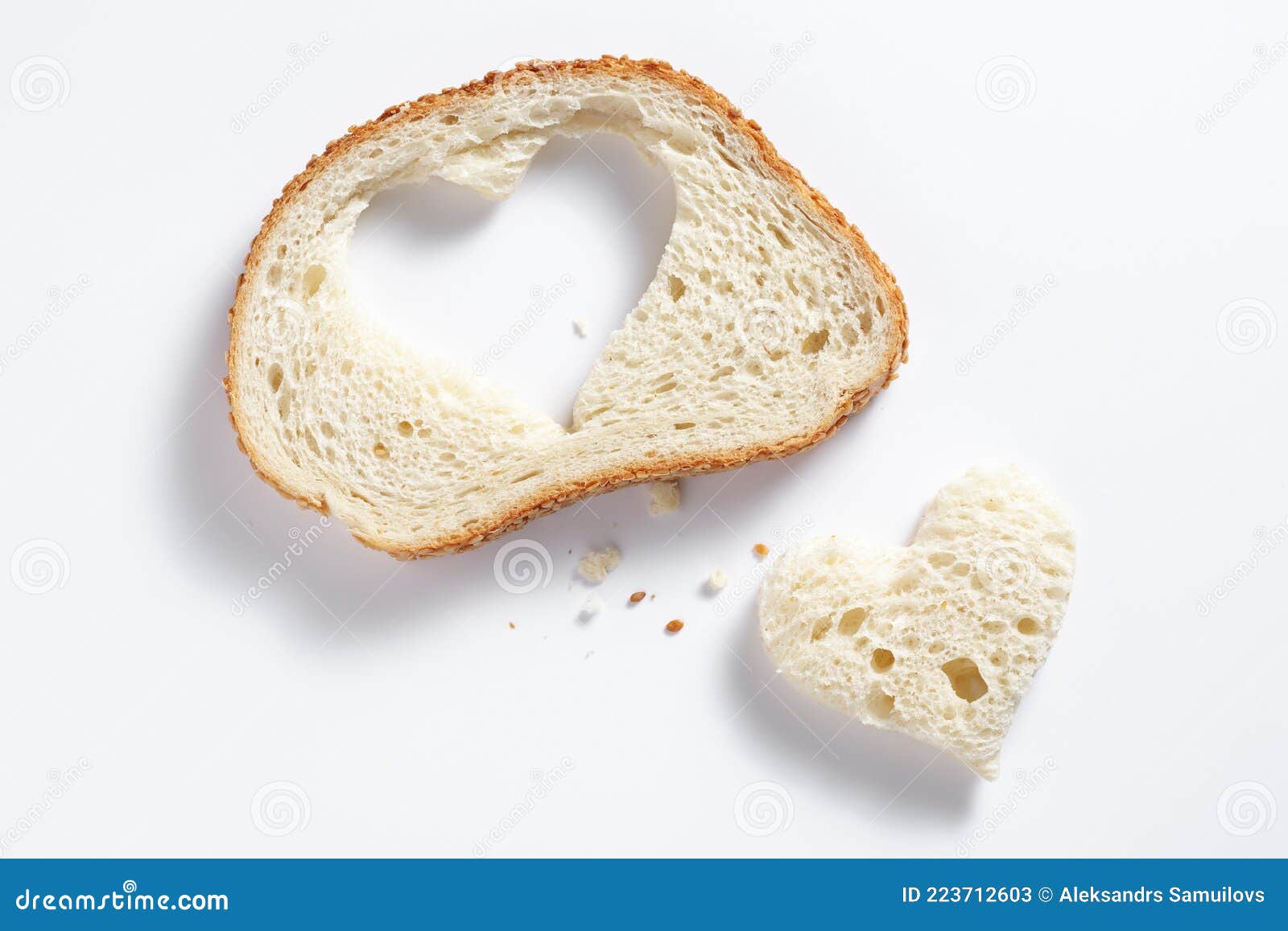 Bread with a Heart-shaped Cut Stock Image - Image of shape, view: 223712603