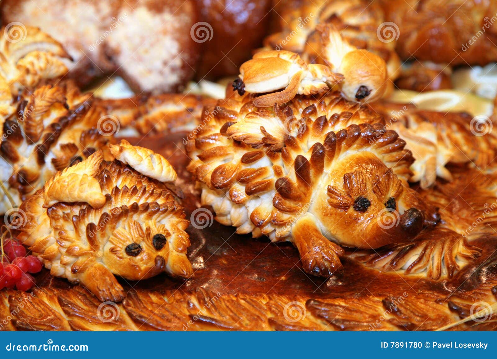 Bread hedgehog stock photo. Image of colorful, berry, creativity - 7891780