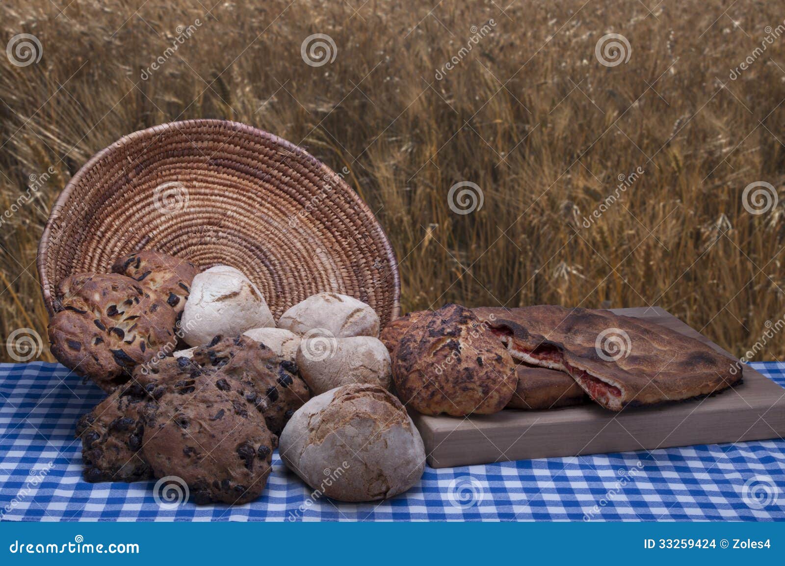 Bread stock photo. Image of ingredients, basket, grain - 33259424