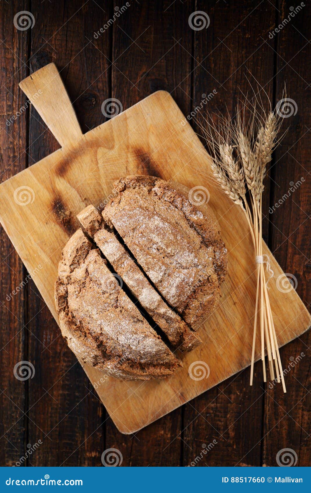 Bread of Homemade Baked. Top View Stock Photo - Image of appetizer ...