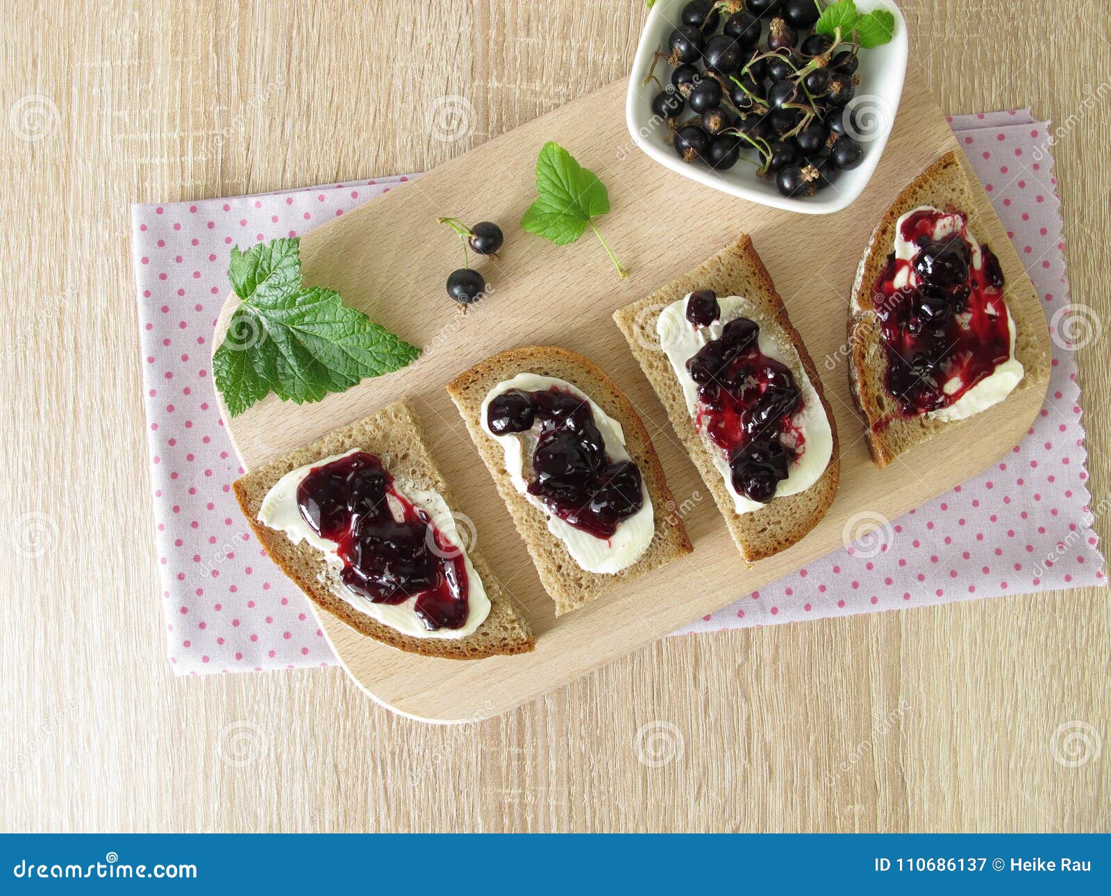 Bread with Jam from Black Currants Stock Image - Image of sliced, bread ...