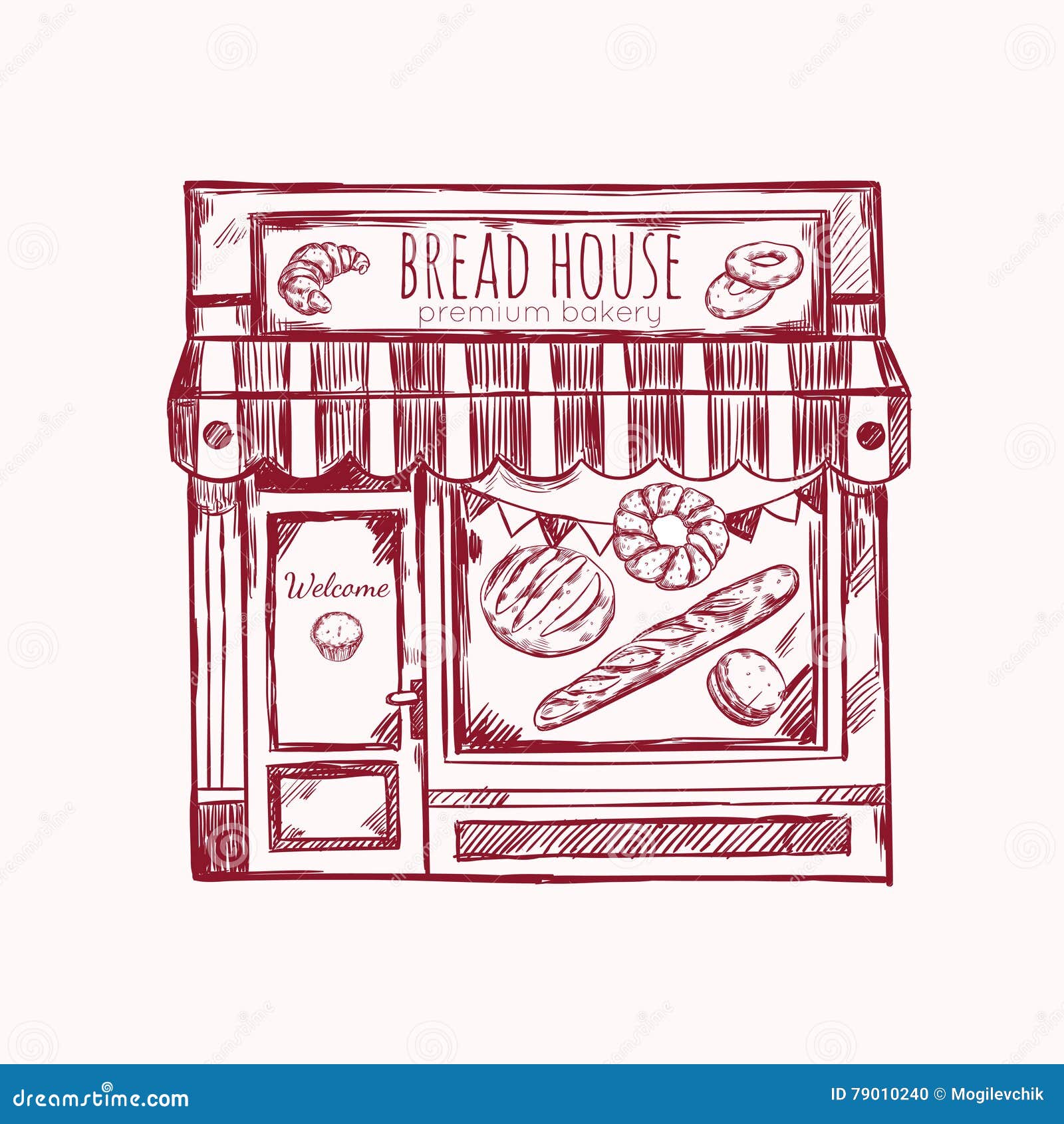 Bread House Facade Composition Stock Vector - Illustration of element ...