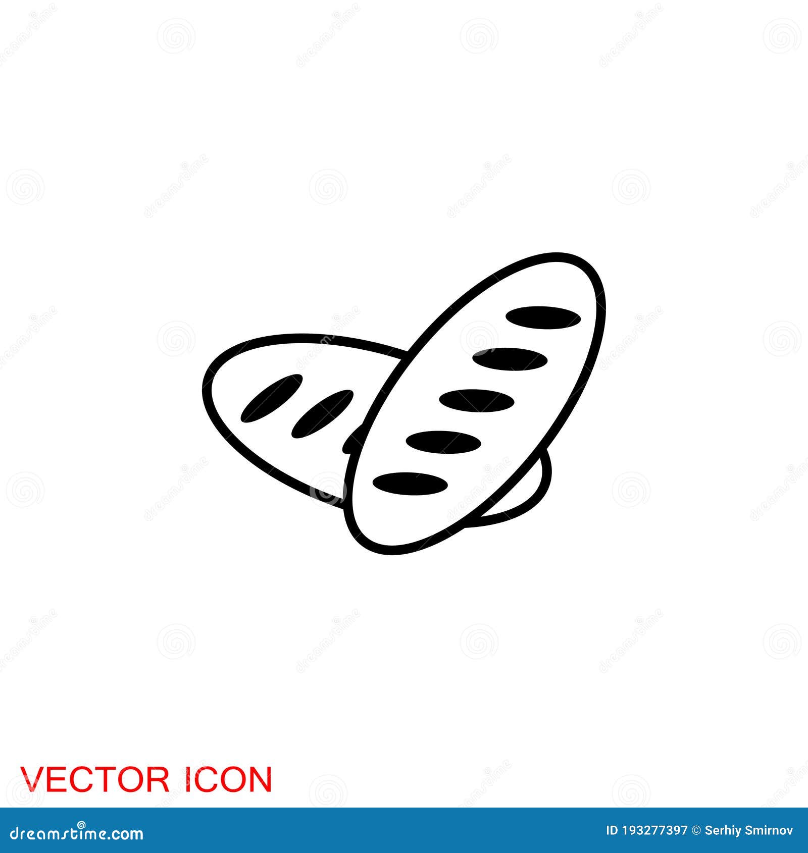 Bread Icon. Bread Bakery Symbol Vector Illustration. Eps 10 Stock ...