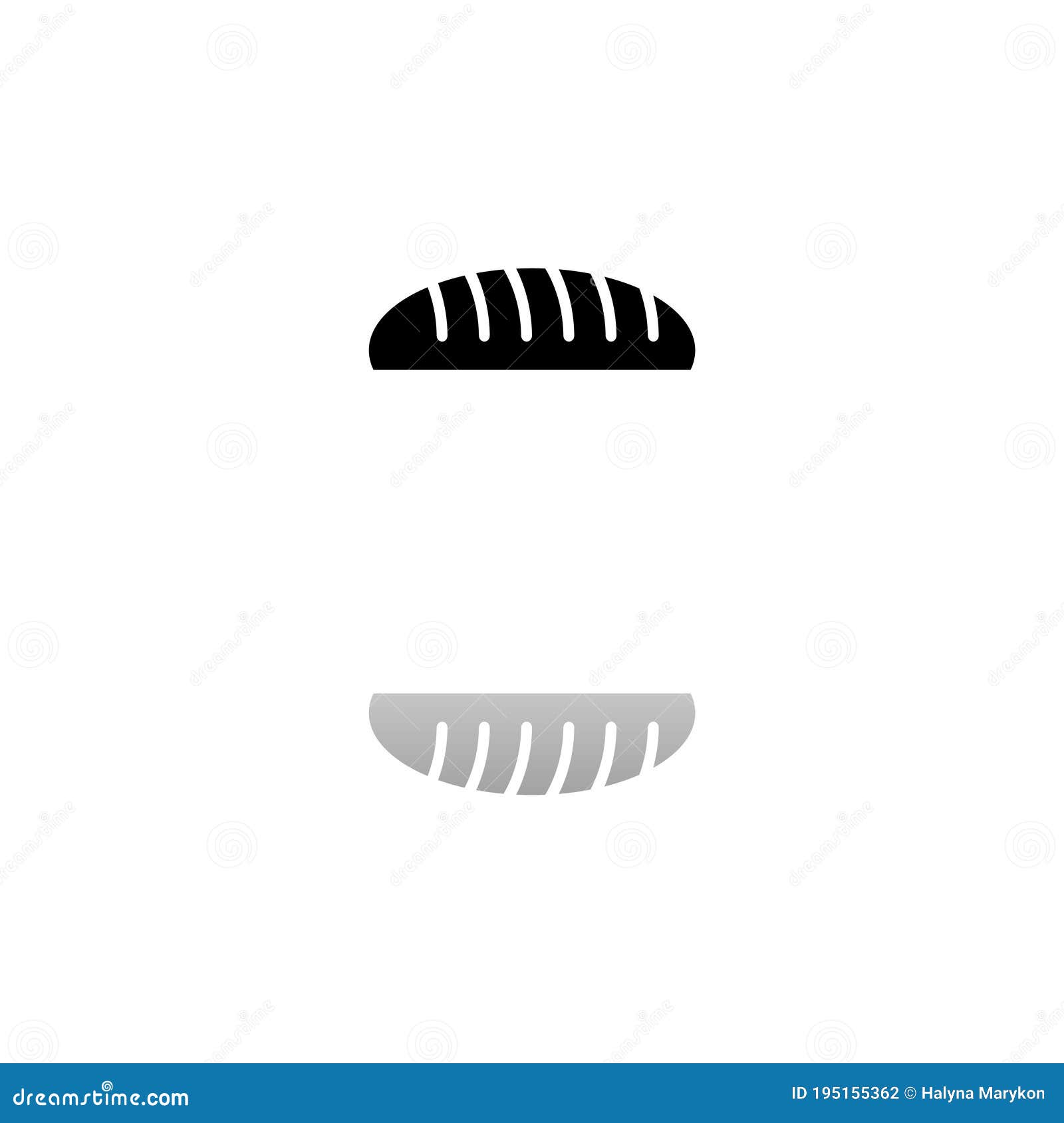 Bread icon flat stock illustration. Illustration of bakery - 195155362