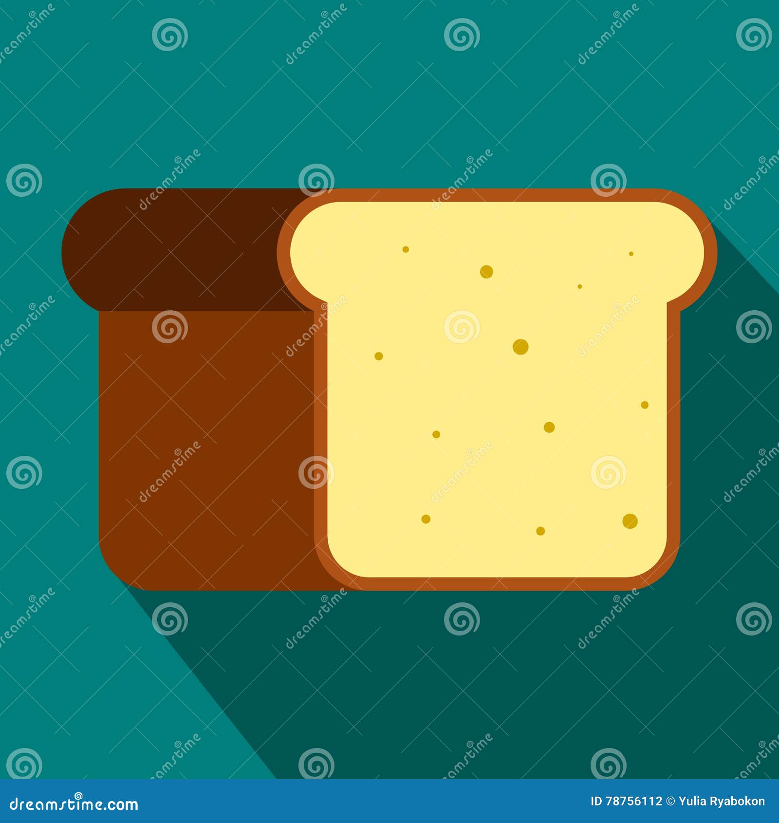 Bread icon in flat style stock vector. Illustration of diet - 78756112