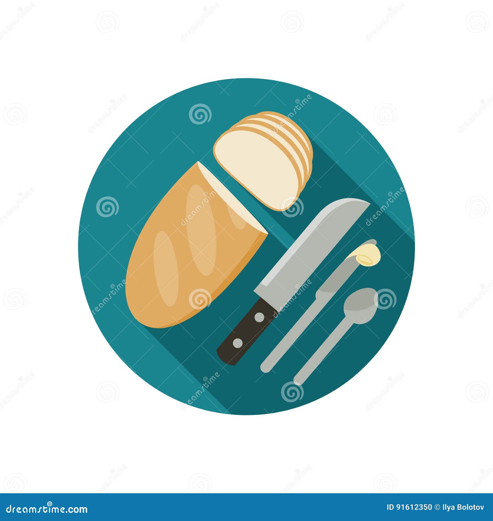 Bread icon stock vector. Illustration of bread, baguette - 91612350