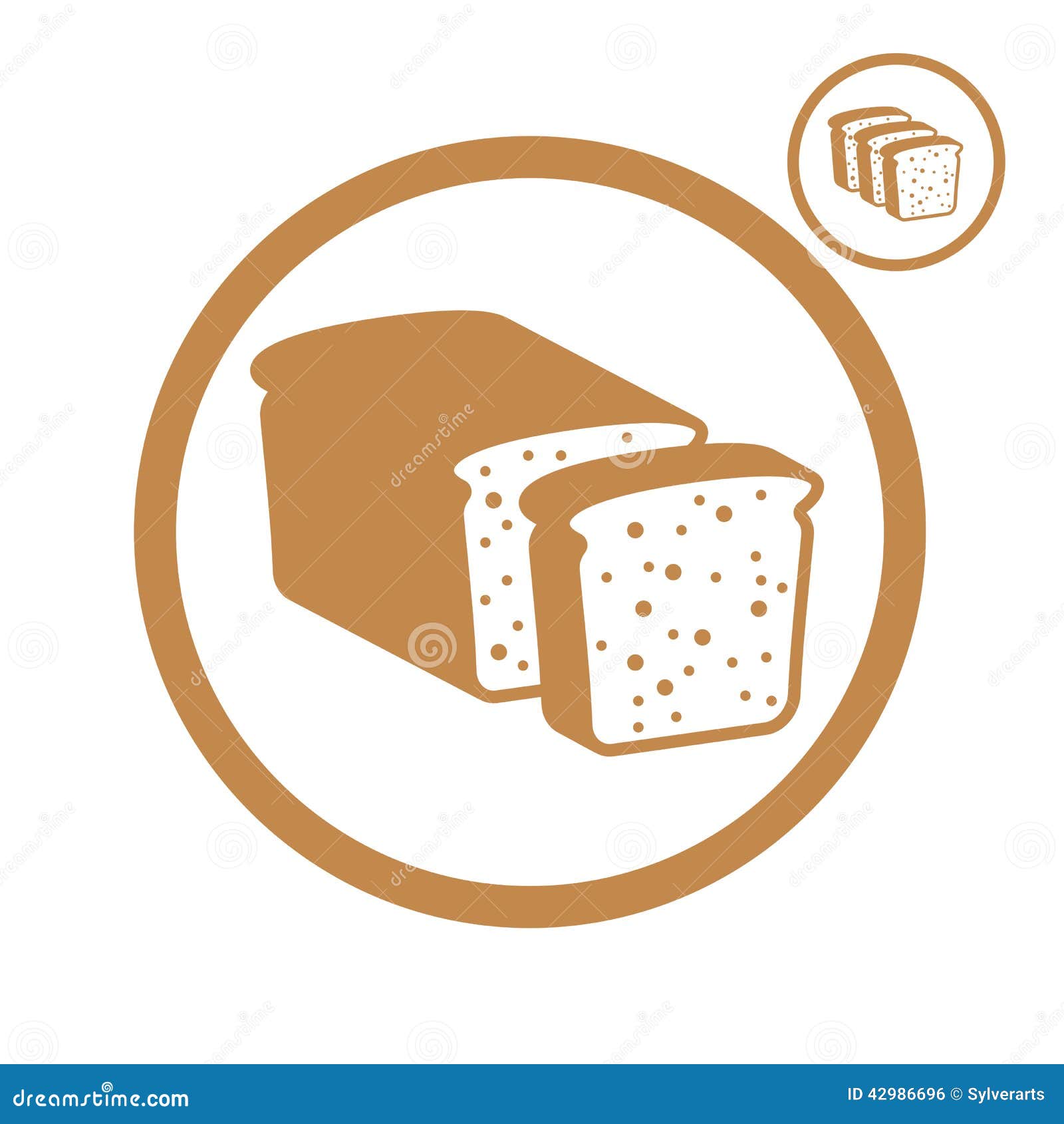 Bread icon. stock vector. Illustration of ikon, bake - 42986696
