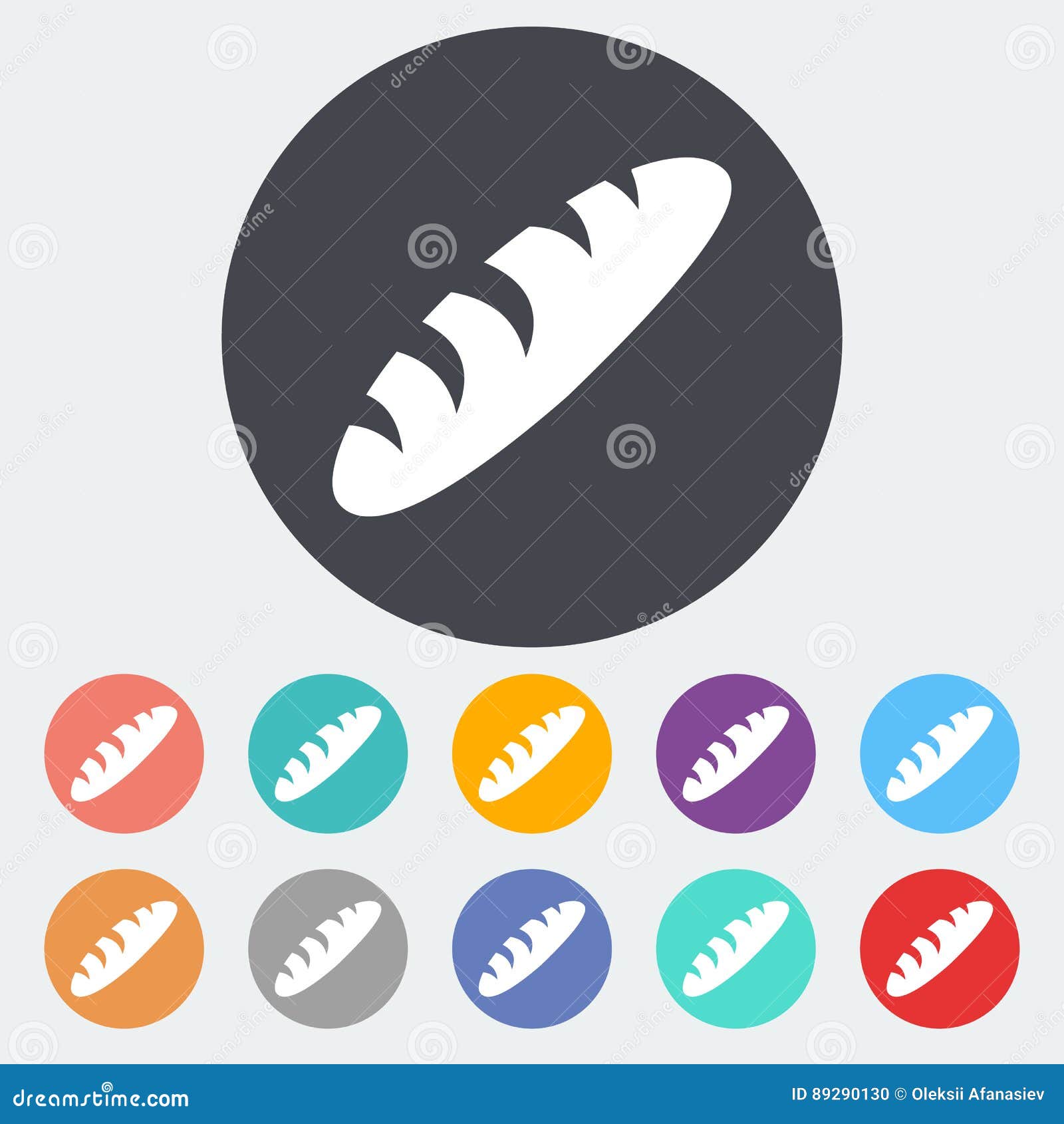 Bread icon stock vector. Illustration of cartoon, icon - 89290130