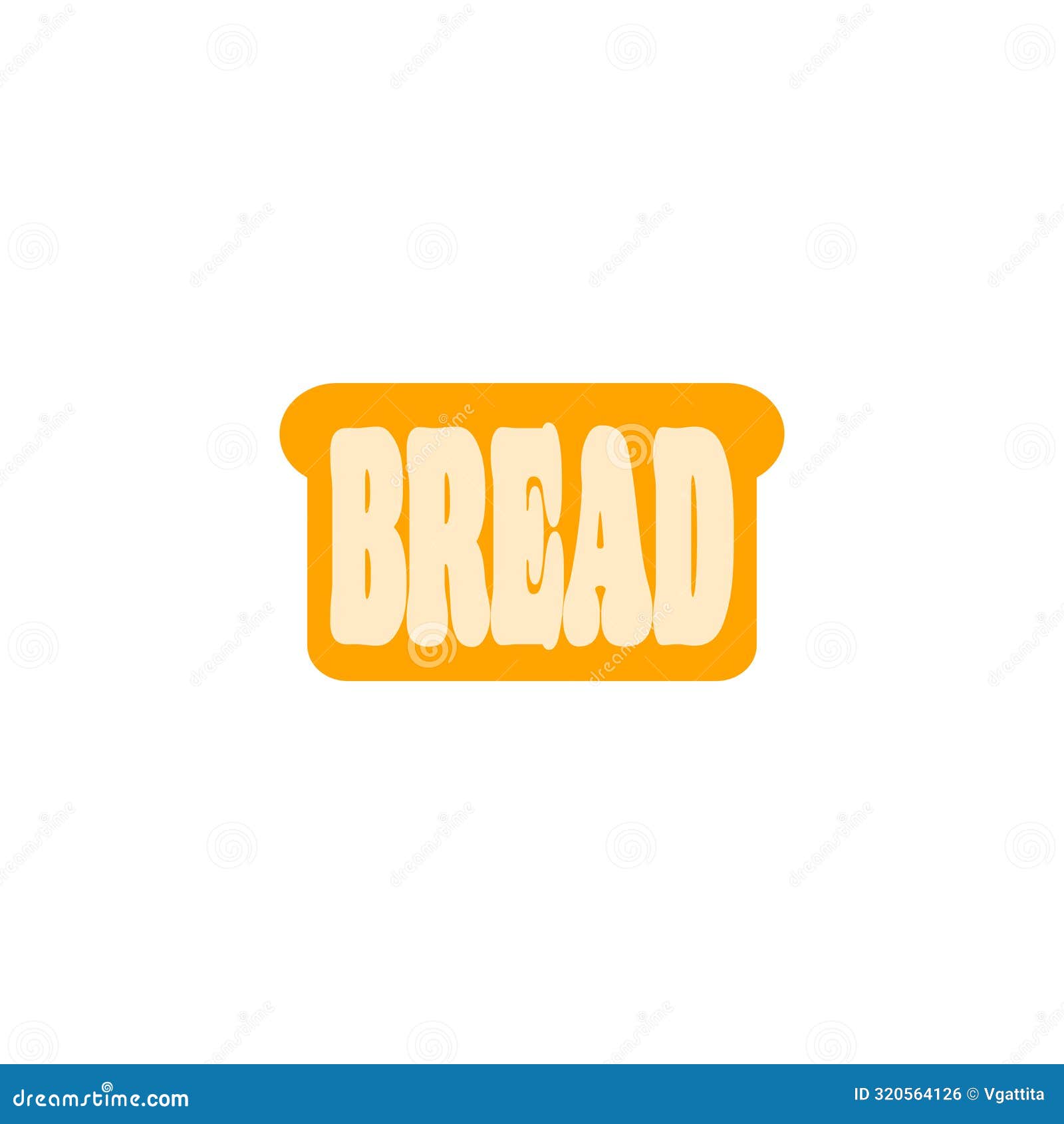 Bread Icon Stylized Retro Groovy Style Logo Isolated on White ...