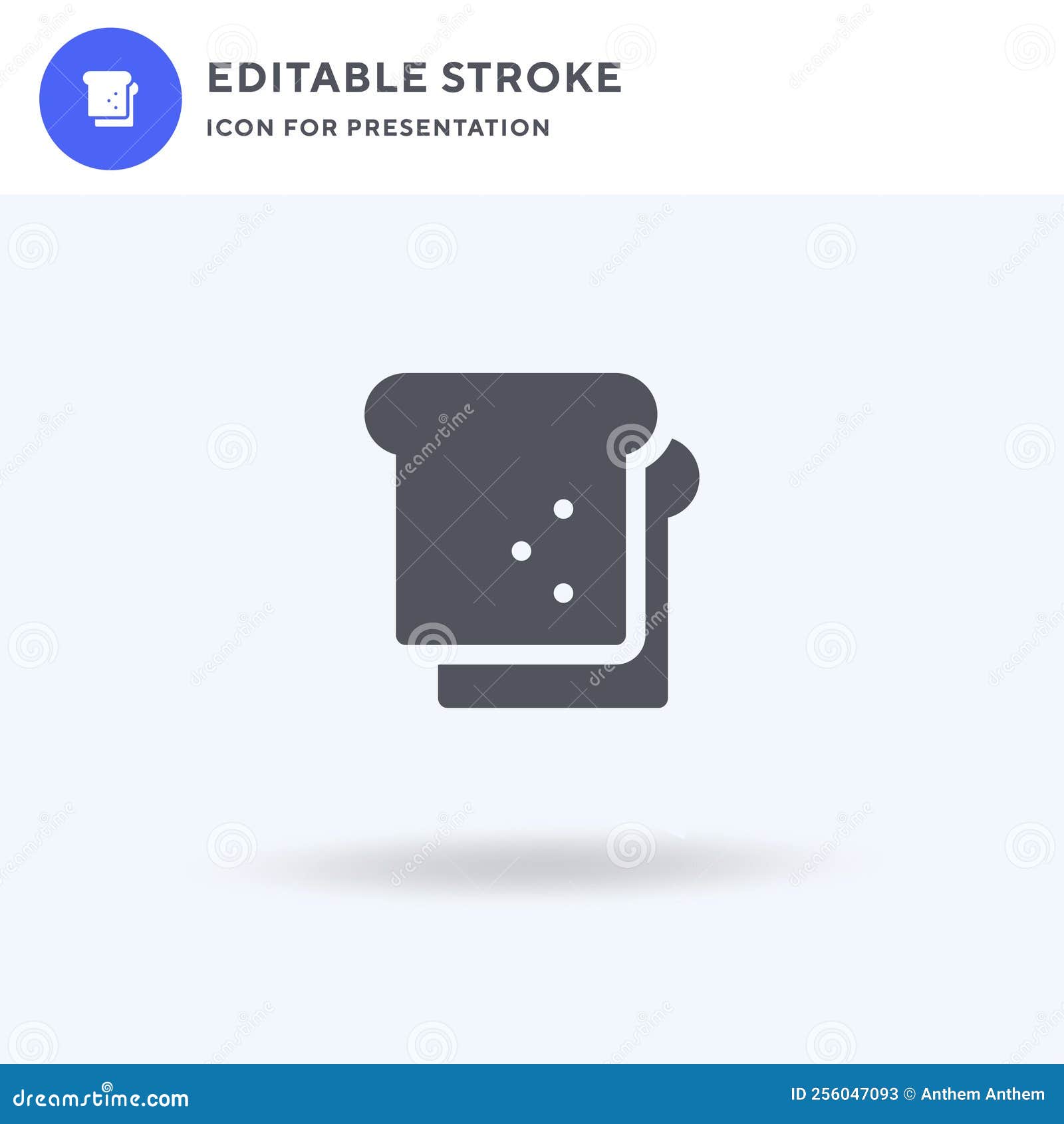 Bread Icon Vector, Filled Flat Sign, Solid Pictogram Isolated on White ...