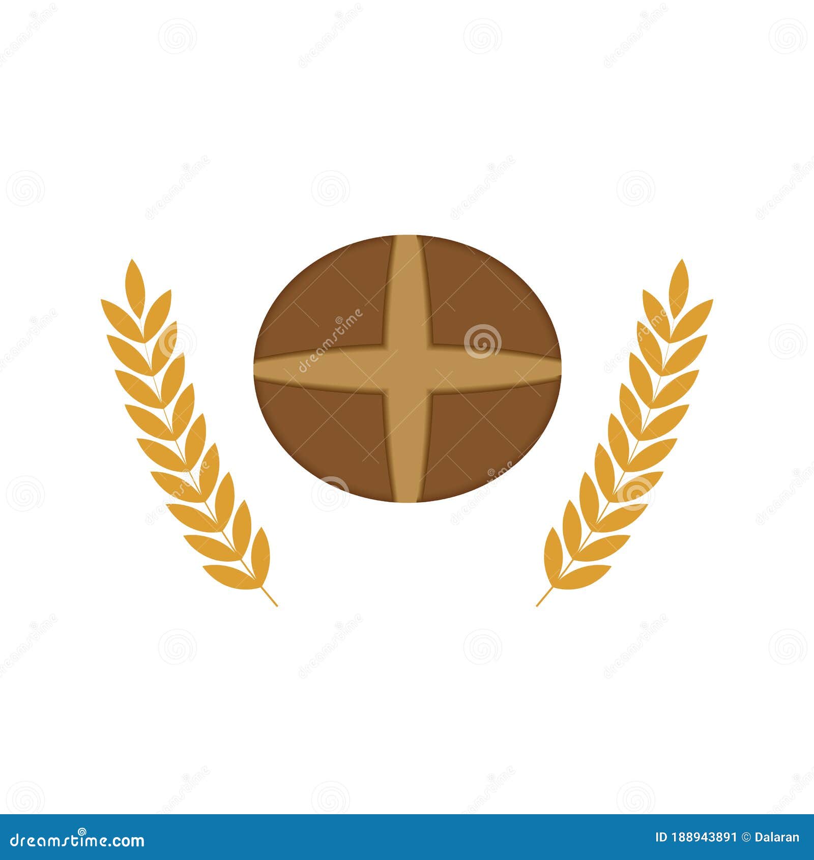 Bread icon with wheat stock vector. Illustration of vector - 188943891