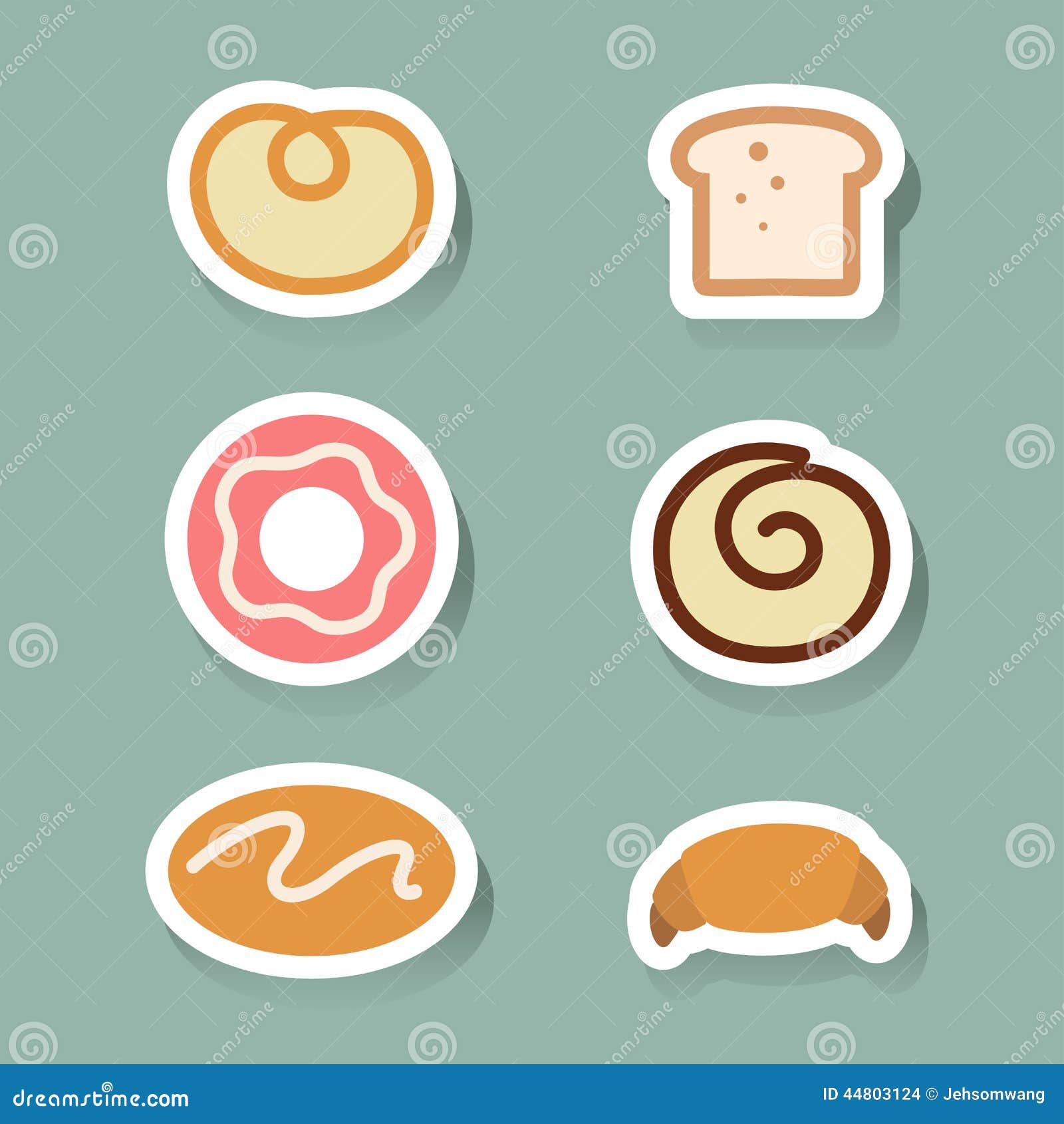 Bread icons set stock vector. Illustration of icons, meal - 44803124
