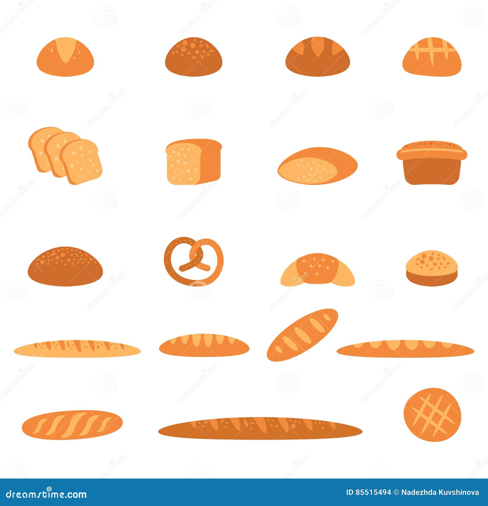 Bread icons set. stock illustration. Illustration of product - 85515494