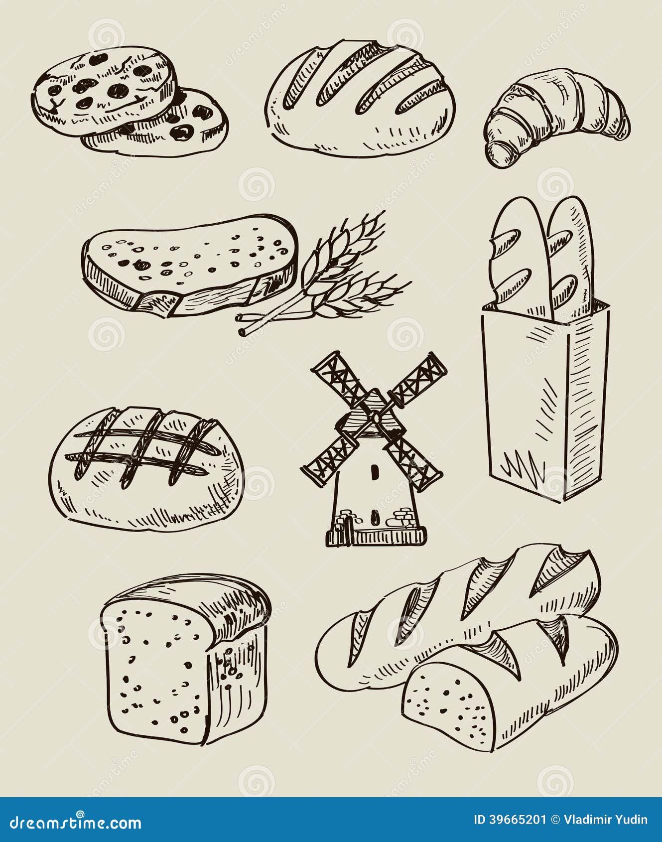 Bread icons stock vector. Illustration of seed, black - 39665201