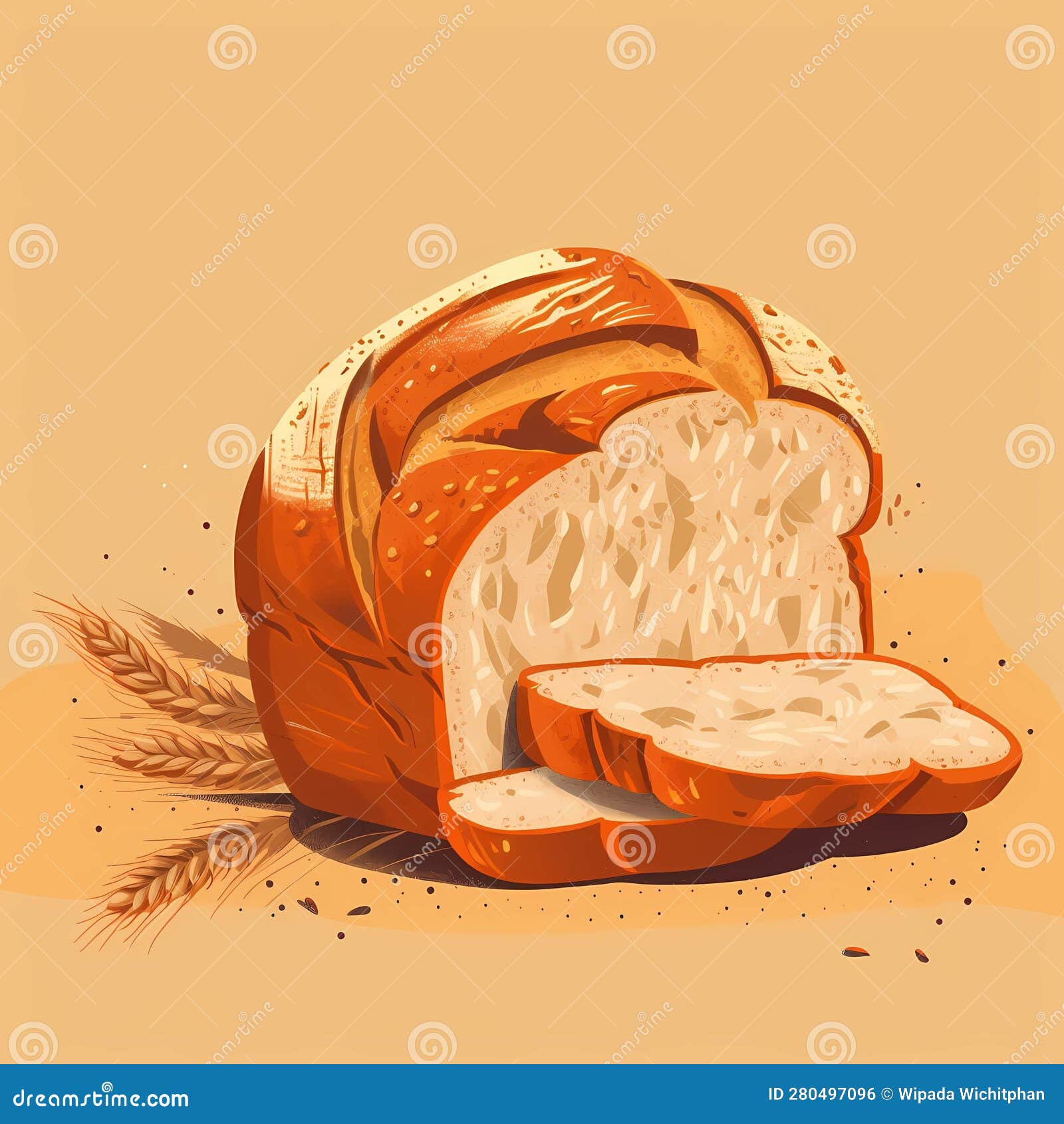 Bread Illustration, Realistic Bread, Bread Shop Stock Illustration ...