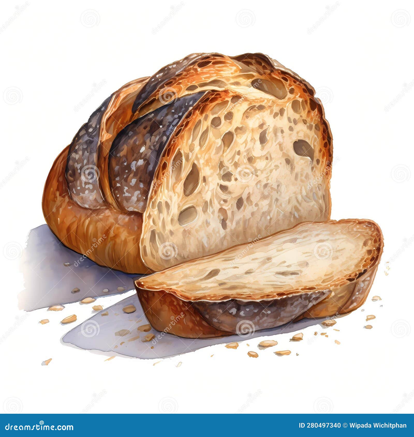Bread Illustration, Realistic Bread, Bread Shop Stock Illustration ...