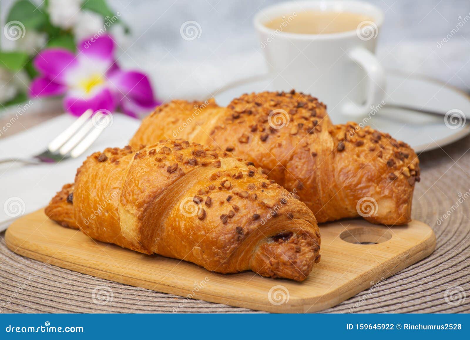 Fresh Fragrant Bread on the Table in Everyday Stock Photo - Image of ...
