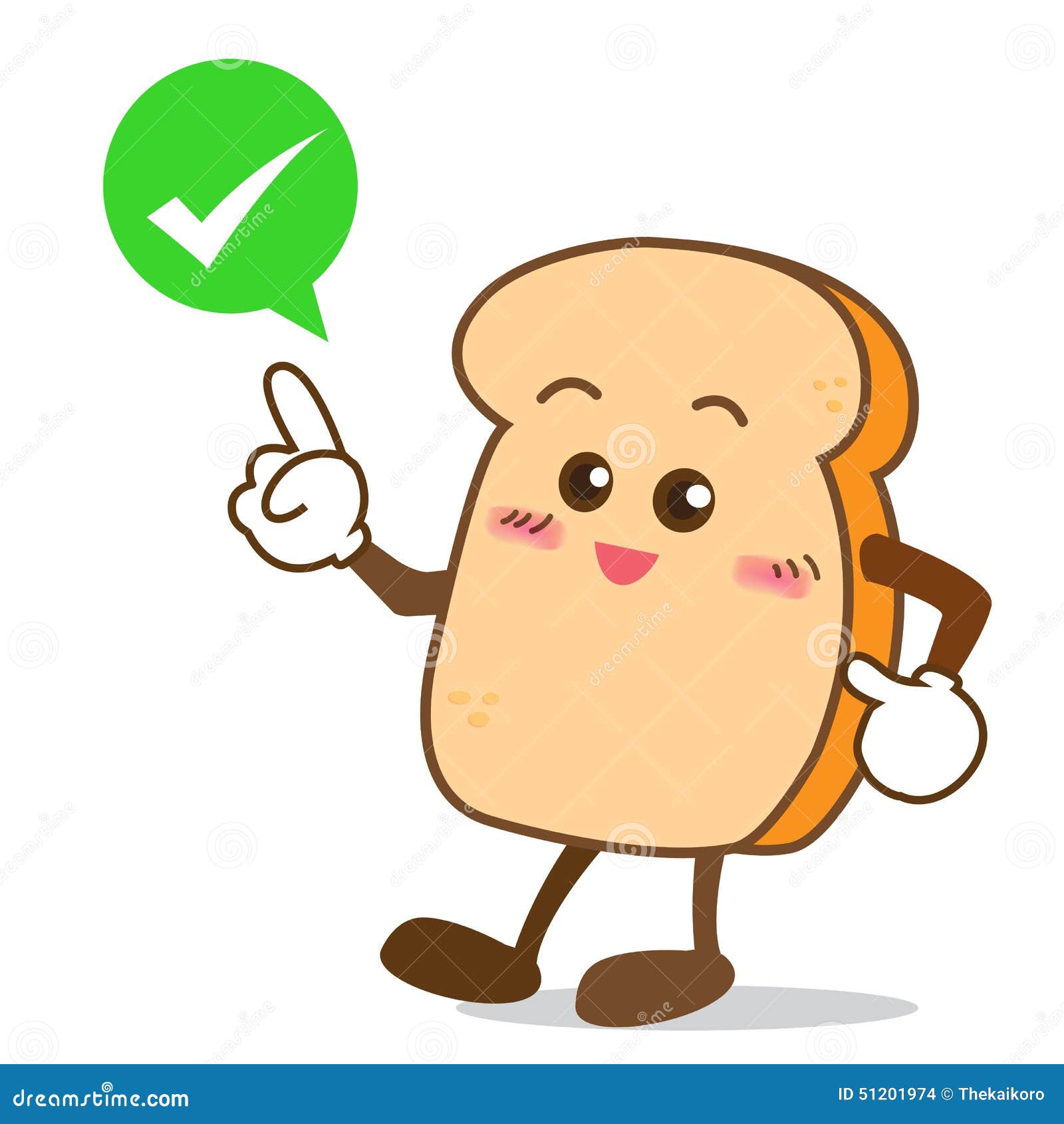 Bread 11 Isolated Happy Smile Shop Right Slice Of Bread Cartoon Stock
