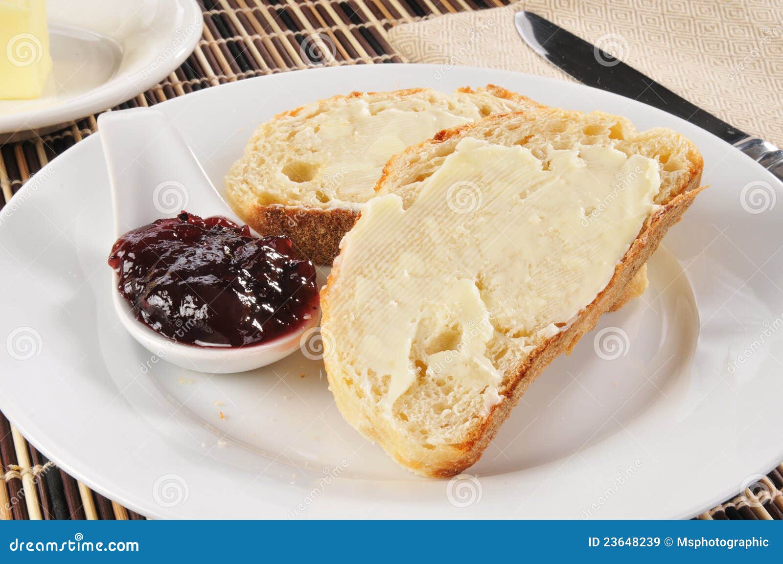 Bread and jam stock image. Image of spoon, bread, snack - 23648239