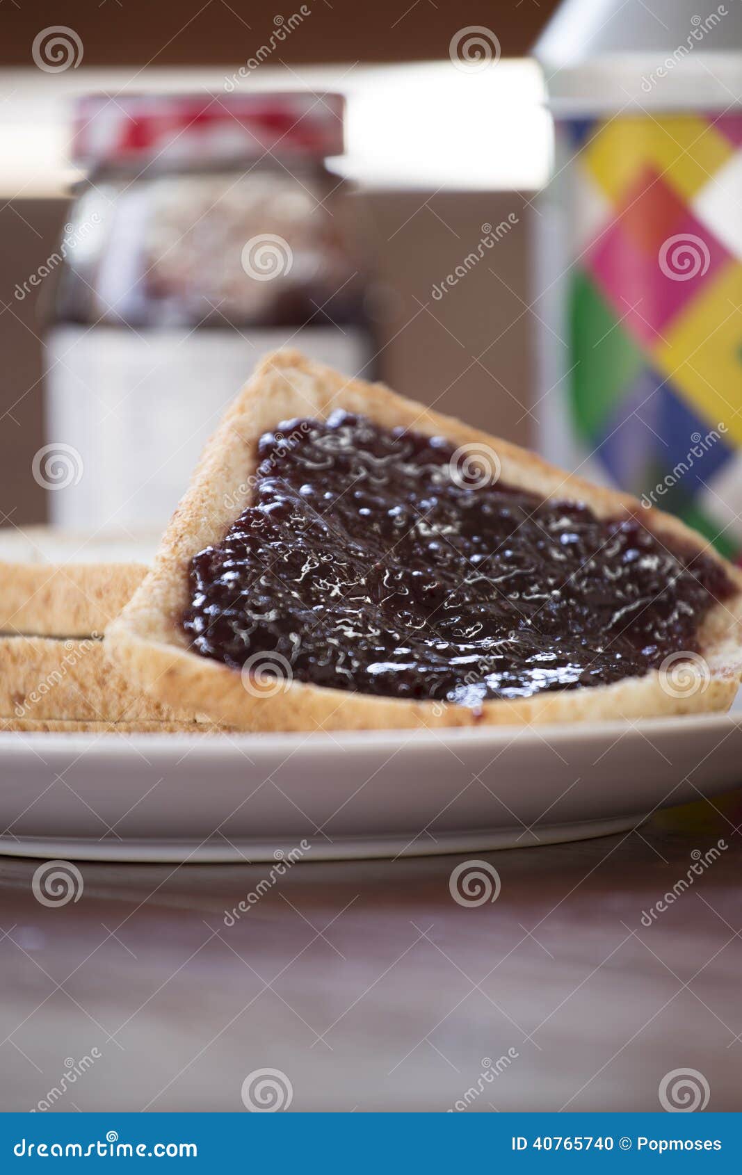 Bread with jam stock photo. Image of white, snack, health - 40765740