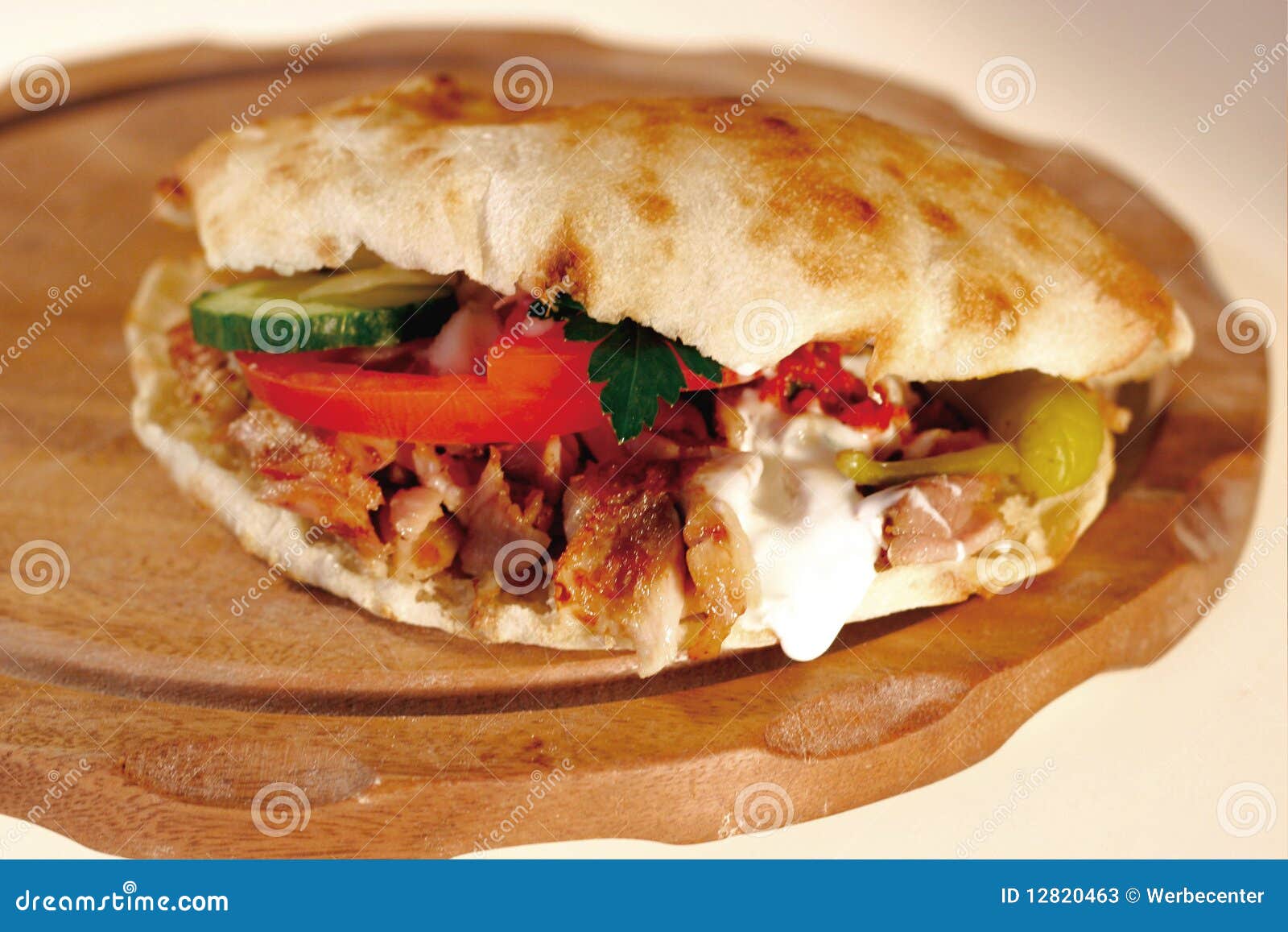 Bread with kebap stock image. Image of meat, cholesterol - 12820463