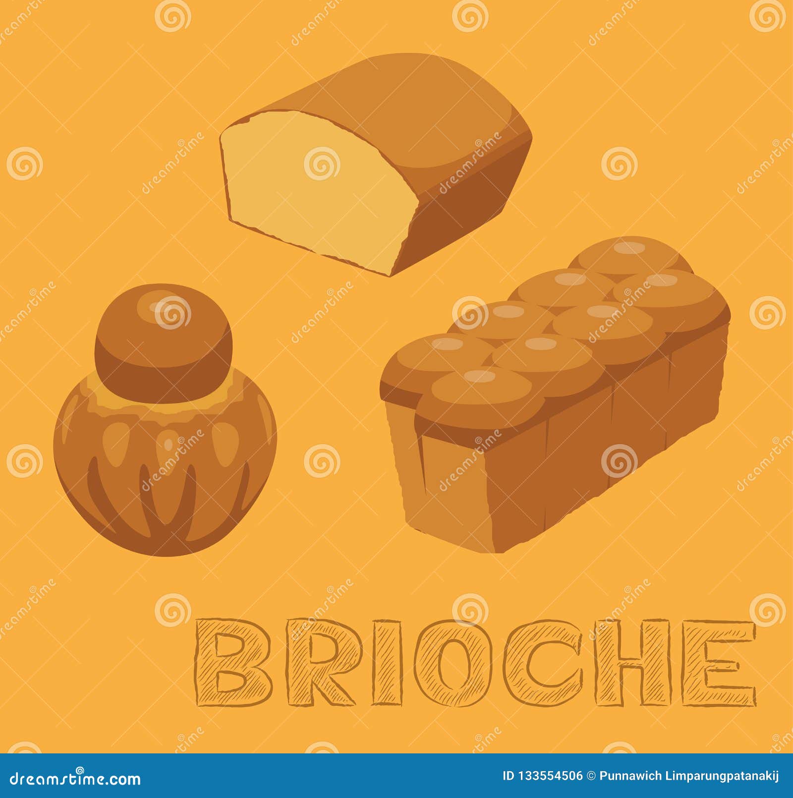 Brioche, Vector Illustration, Hand Drawing, Sketch | CartoonDealer.com ...