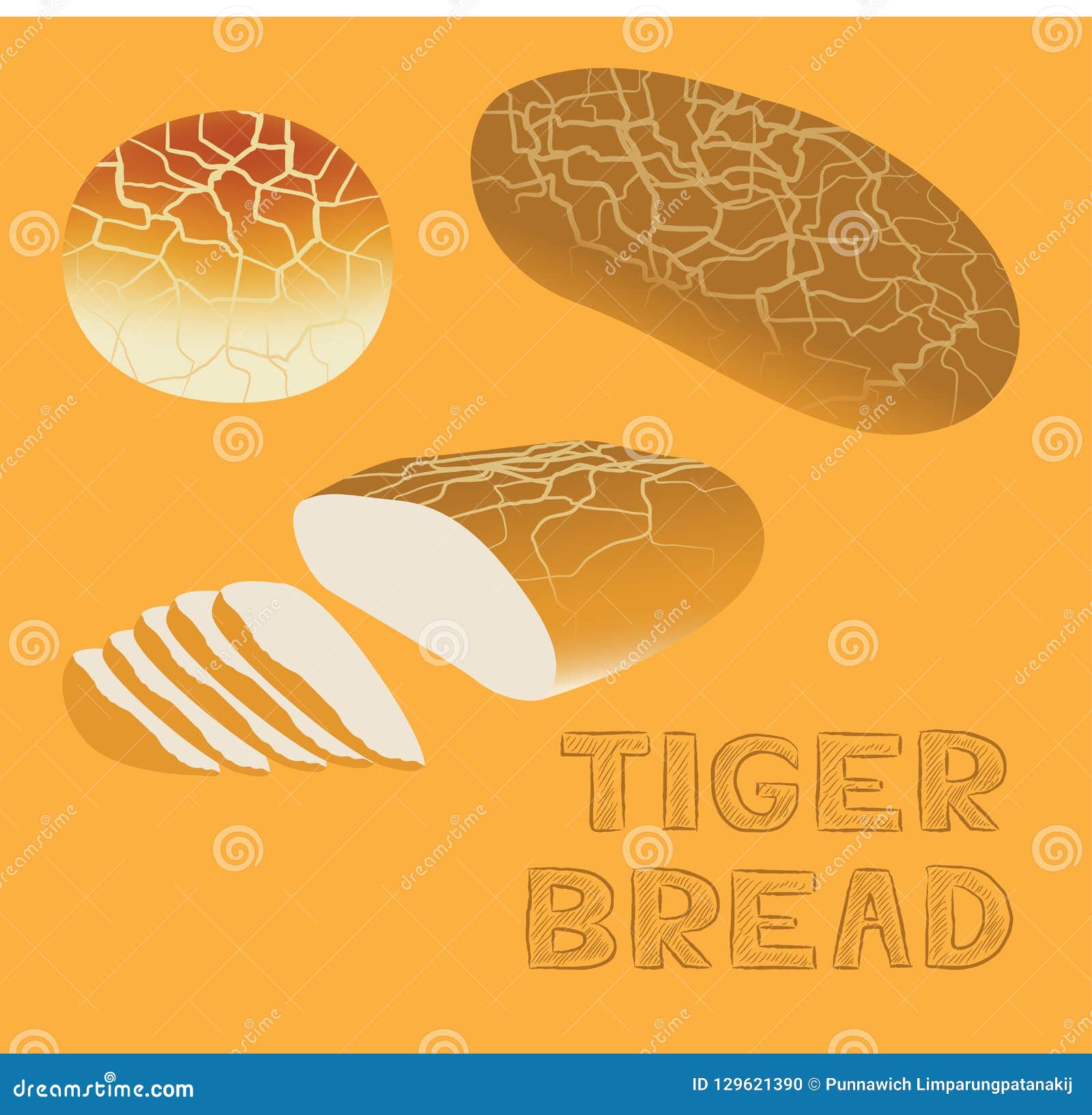 Bread Kind Tiger Bread Vector Illustration Stock Vector - Illustration ...
