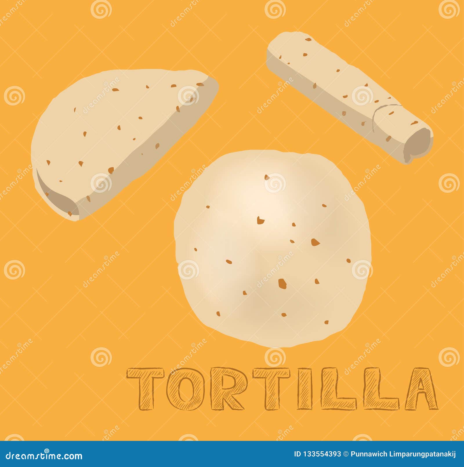 Bread Kind Tortilla Vector Illustration Stock Vector - Illustration of ...